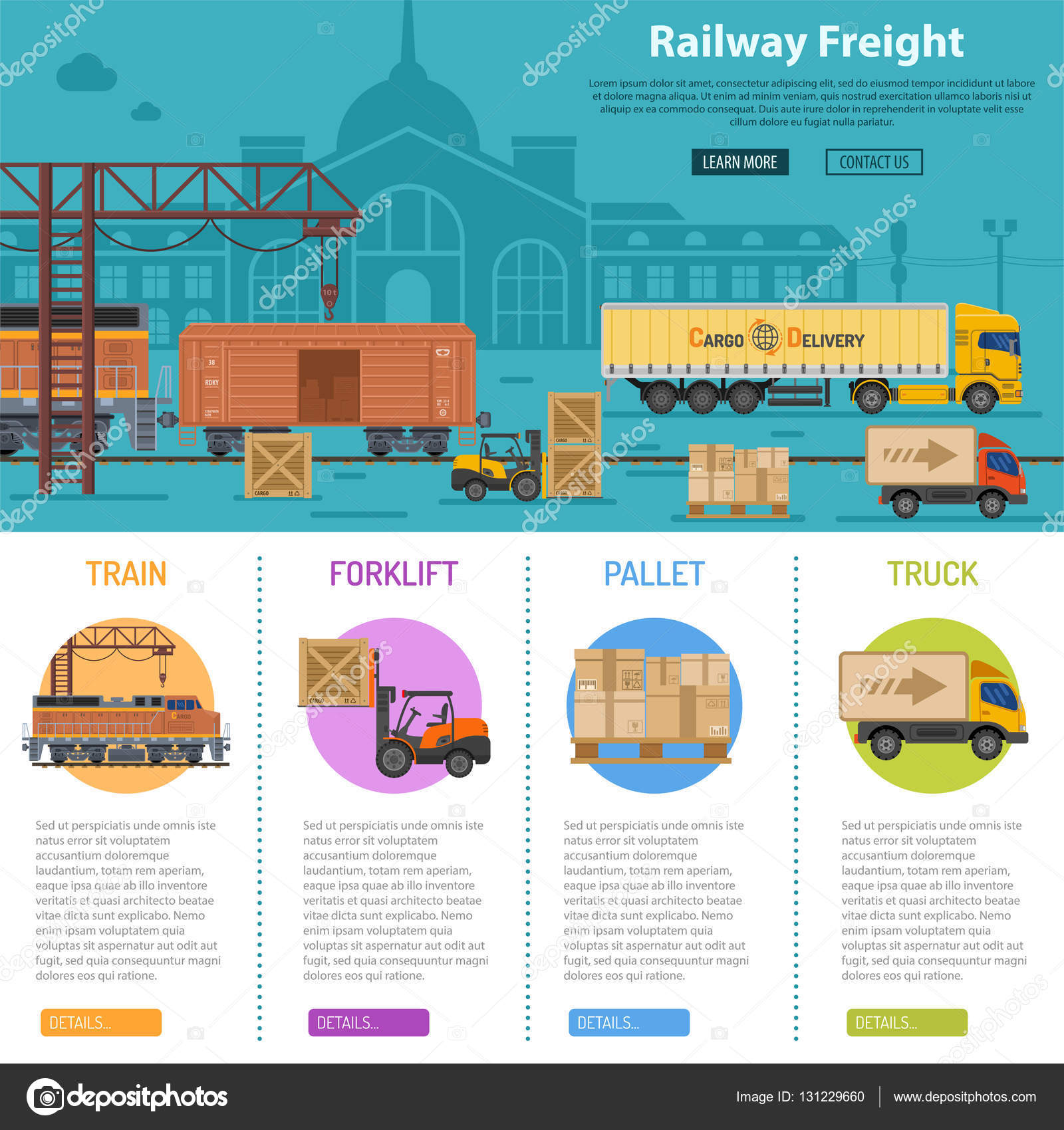 Railway Freight infographics Stock Vector by ©TAlexey 131229660