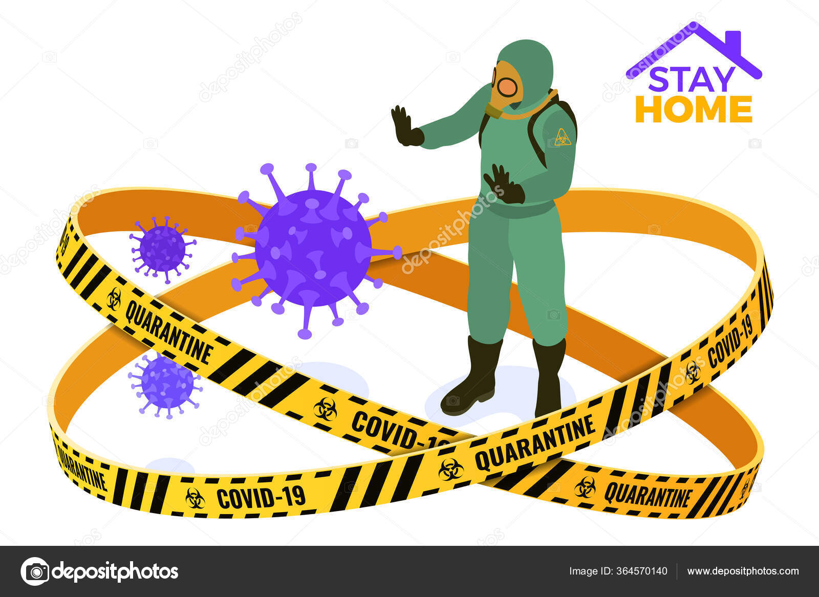 Covid Coronavirus Quarantine Stay Home Doctor Chemical Protective ...