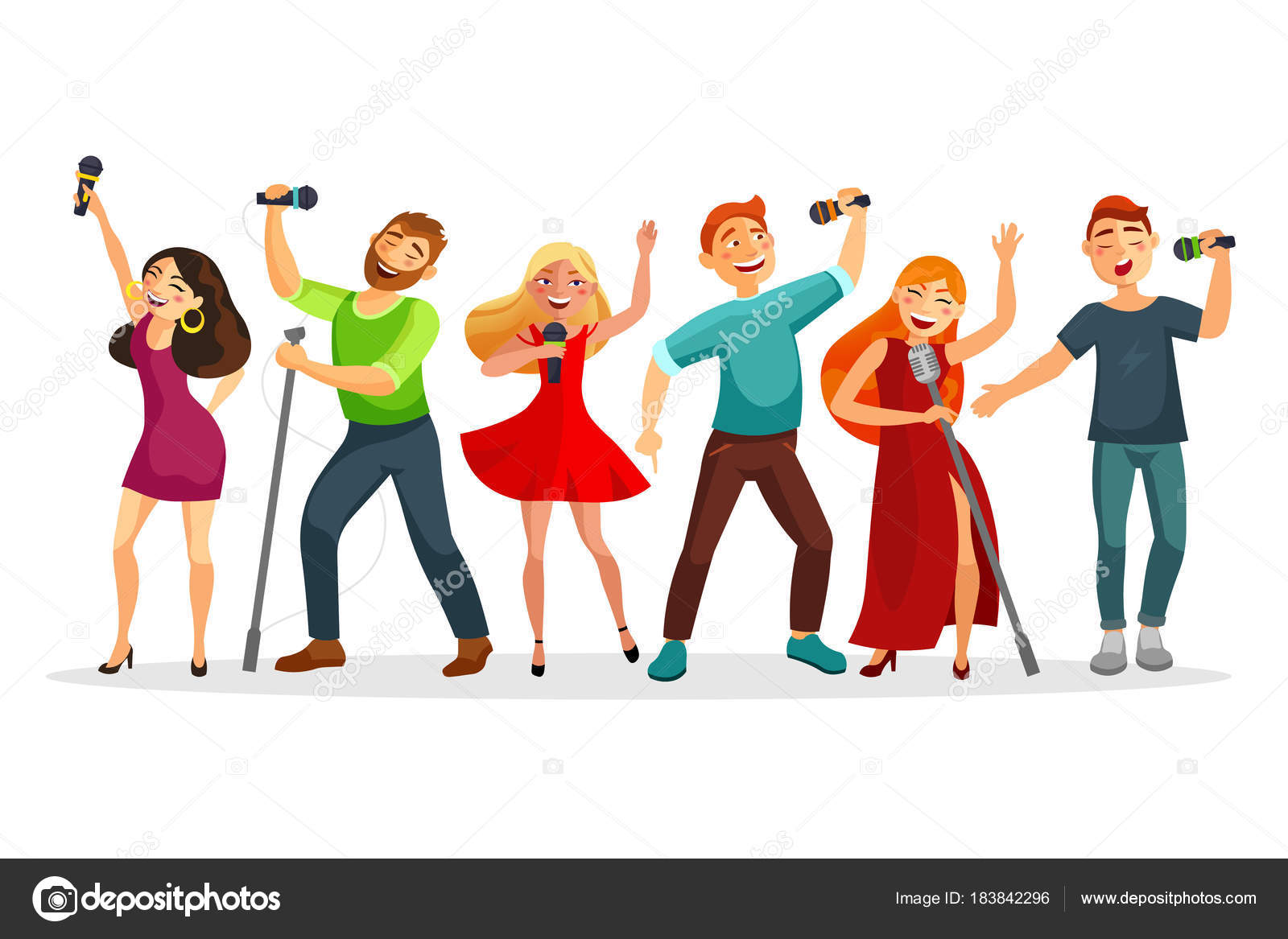 Cartoon People Singing