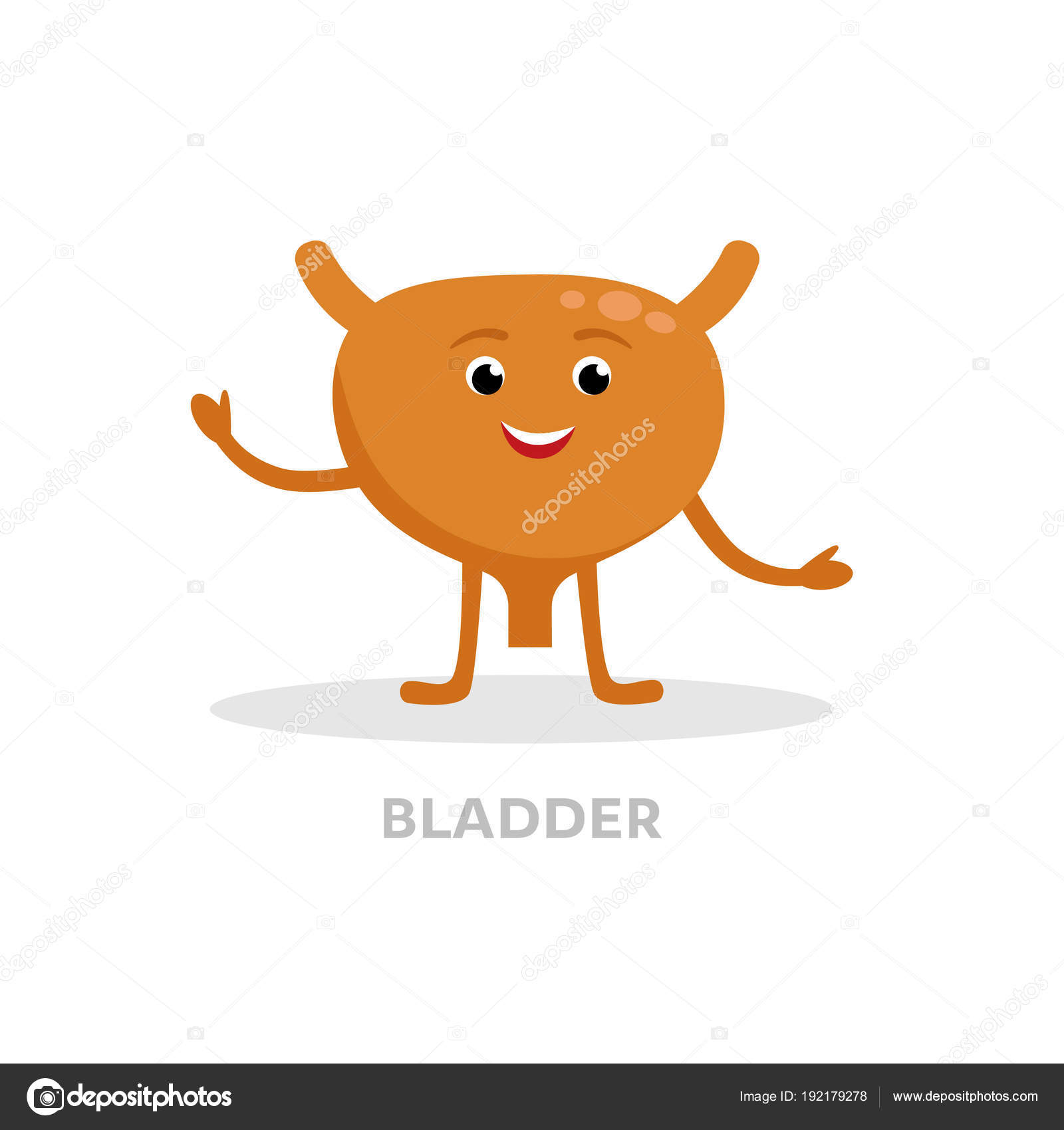 Strong healthy bladder cartoon character isolated on white background ...