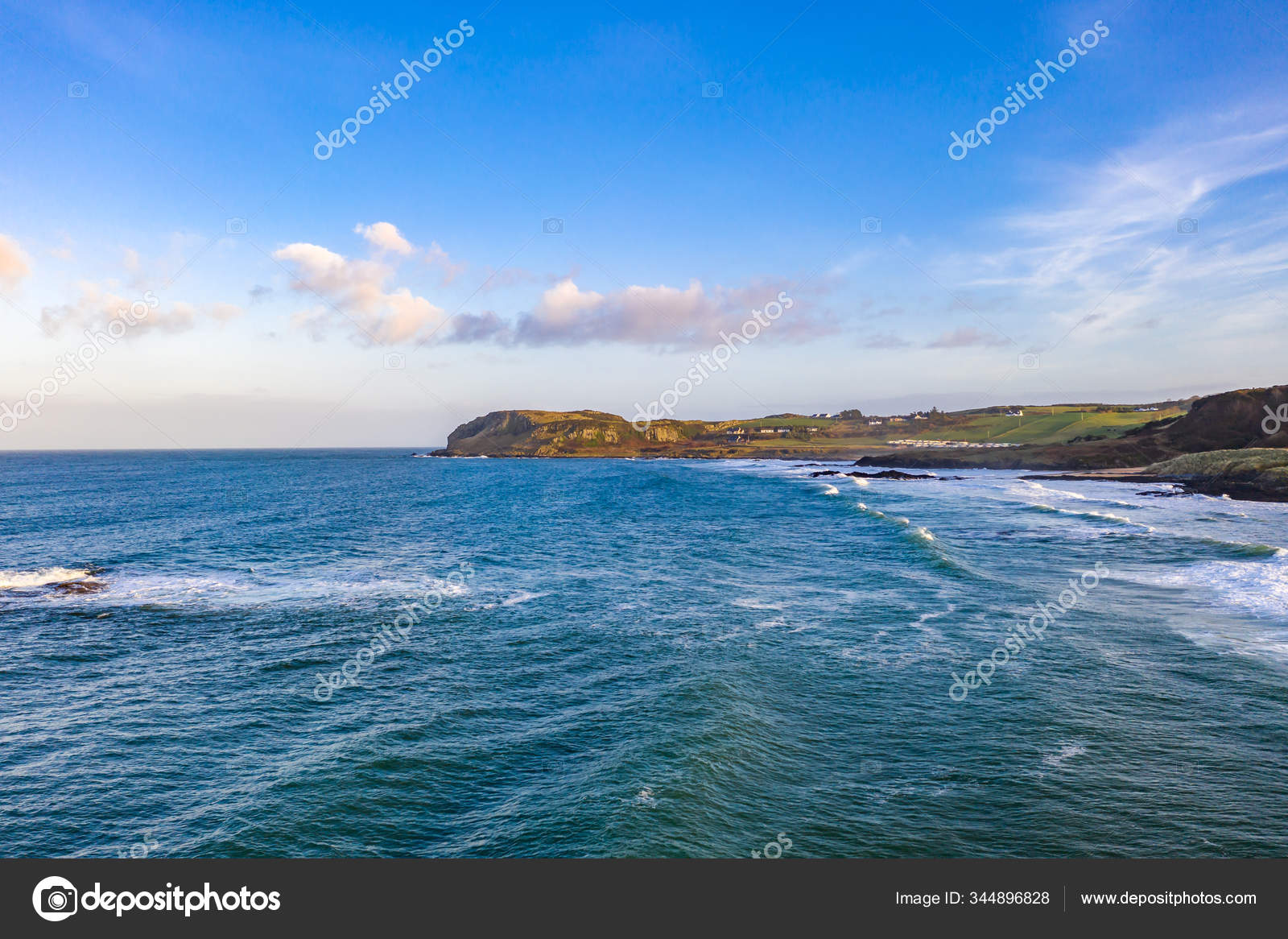 Aerial view of Culdaff Beach in Donegal Ireland Stock Photo by ...