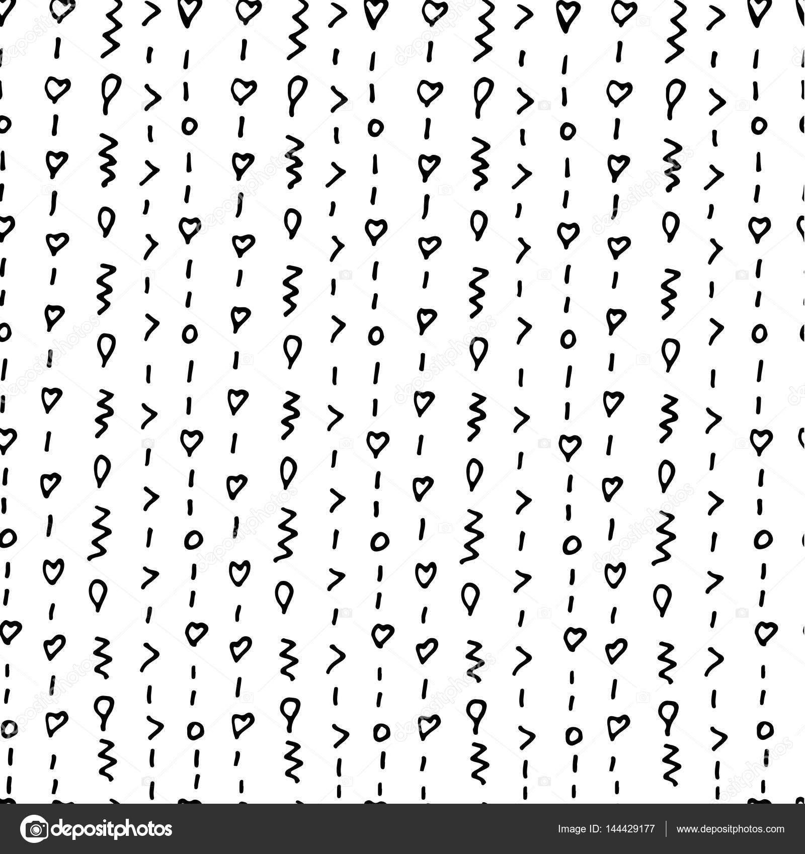 Black and white hand drawn seamless pattern. Stock Vector Image by ...