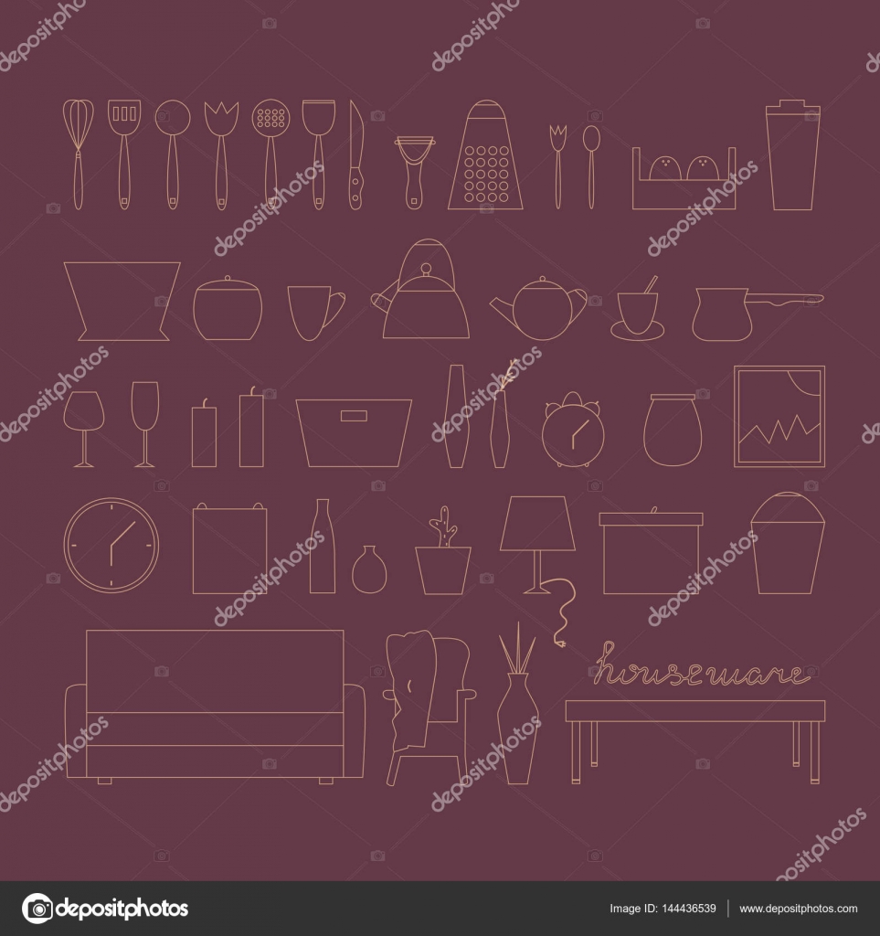 Houseware vector elements. Stock Vector Image by ©elinkim #144436539