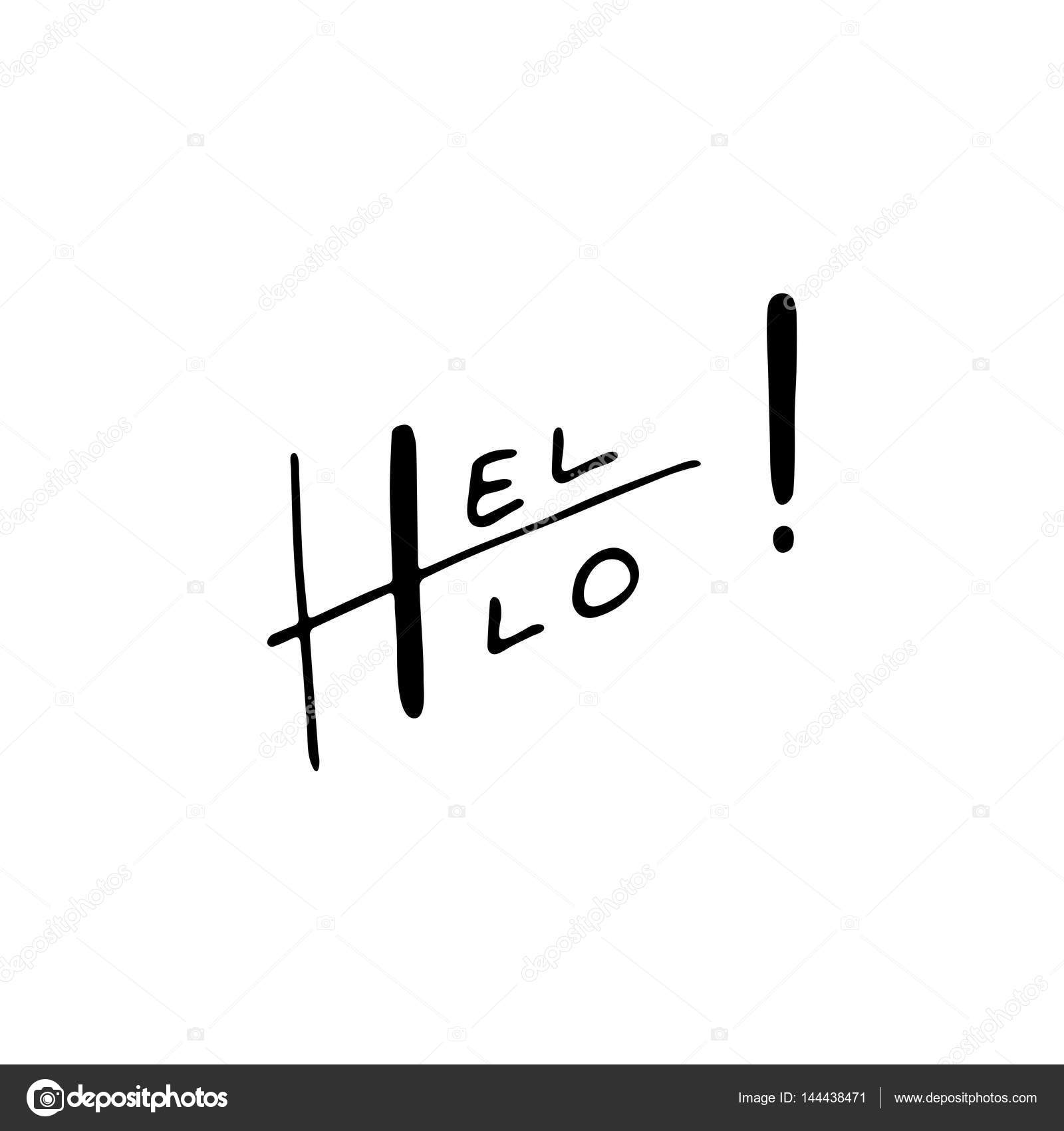 Hello lettering design. Stock Vector Image by ©elinkim #144438471