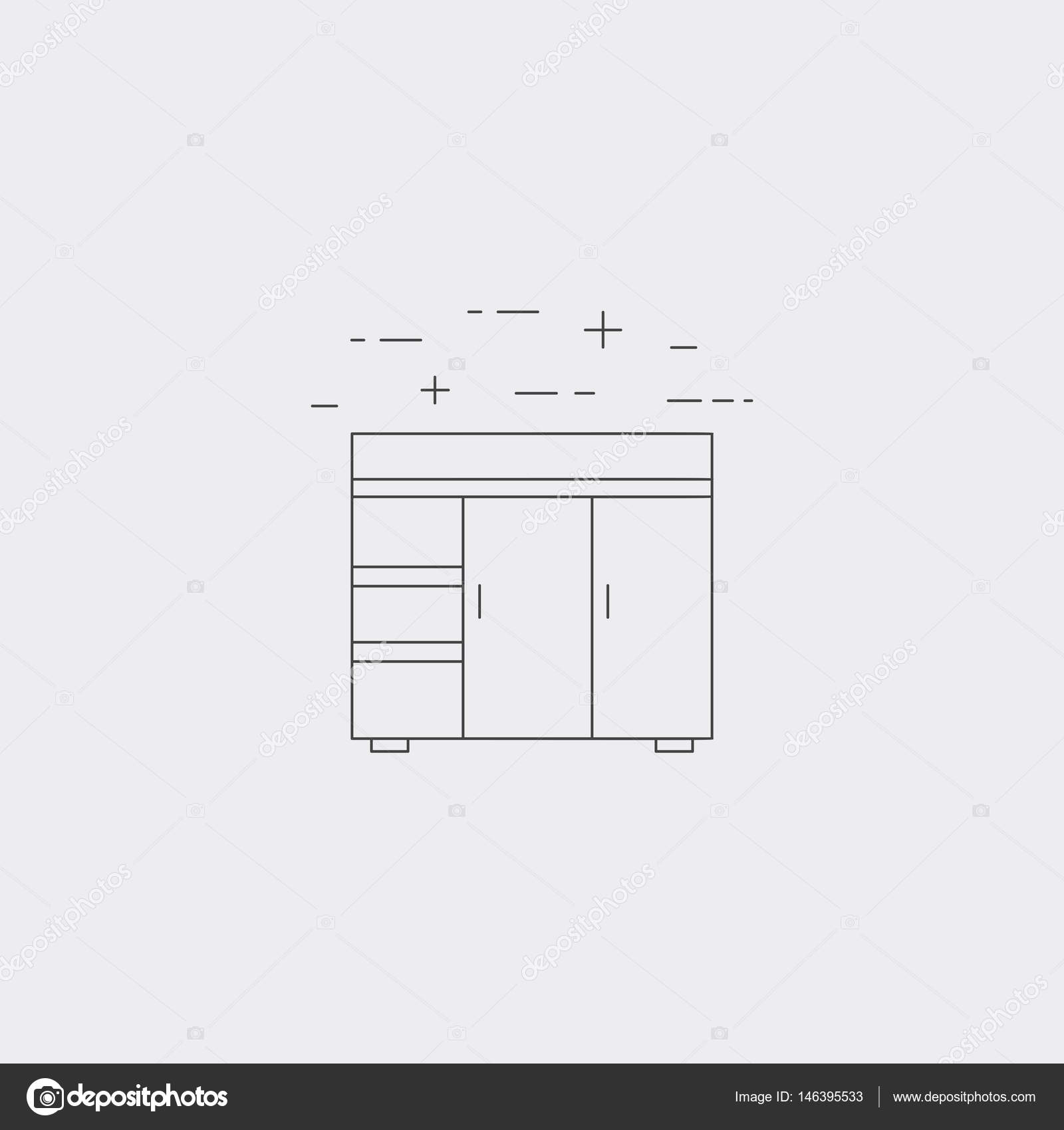 Steel work table isolated line icon. Stock Vector Image by ©elinkim ...
