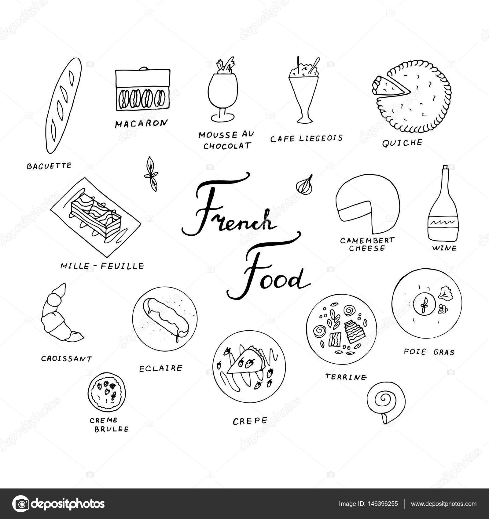 Hand drawn french cuisine Stock Vector by ©elinkim 146396255