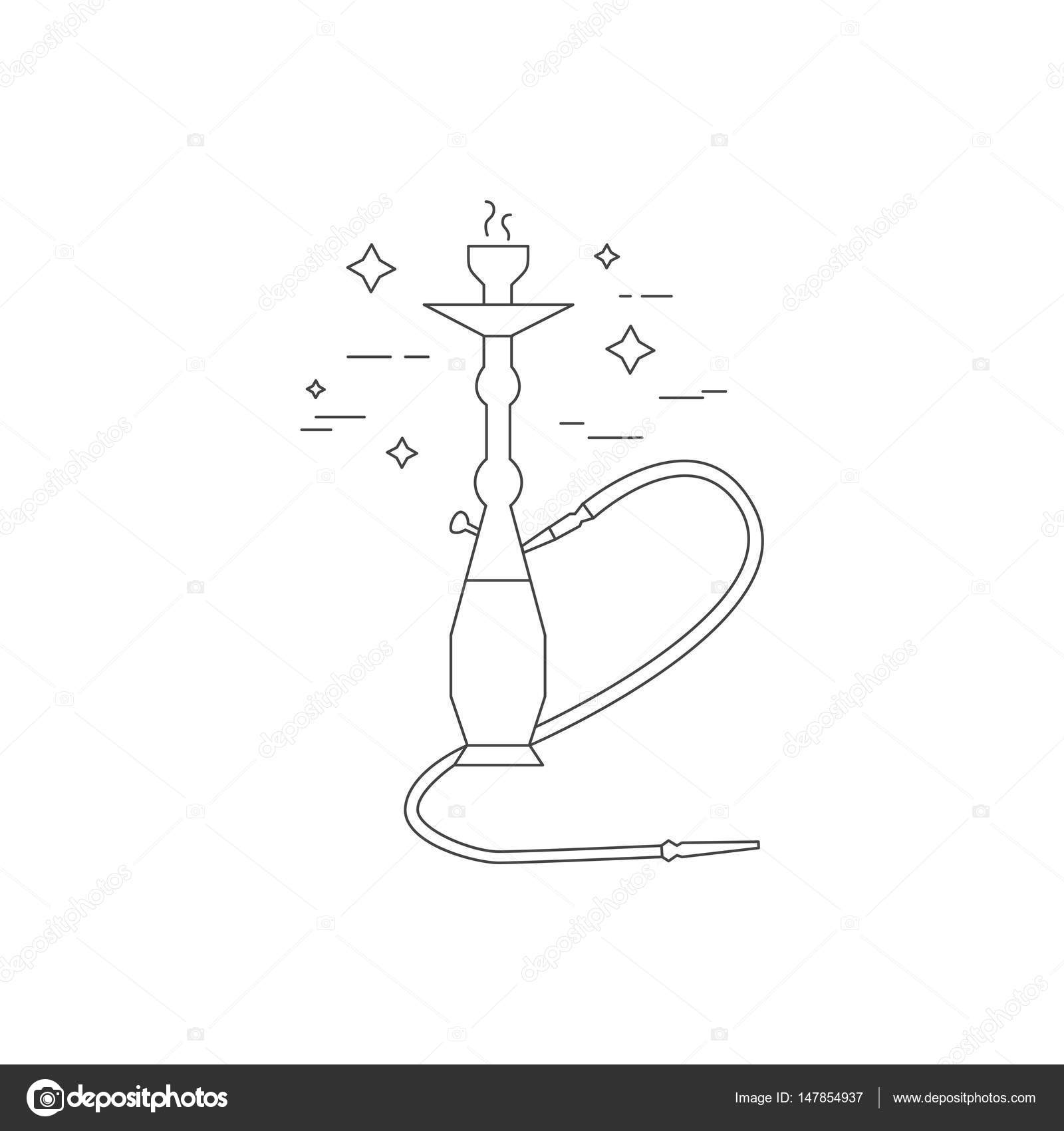 Hookah outline icon. Stock Vector by ©elinkim 147854937