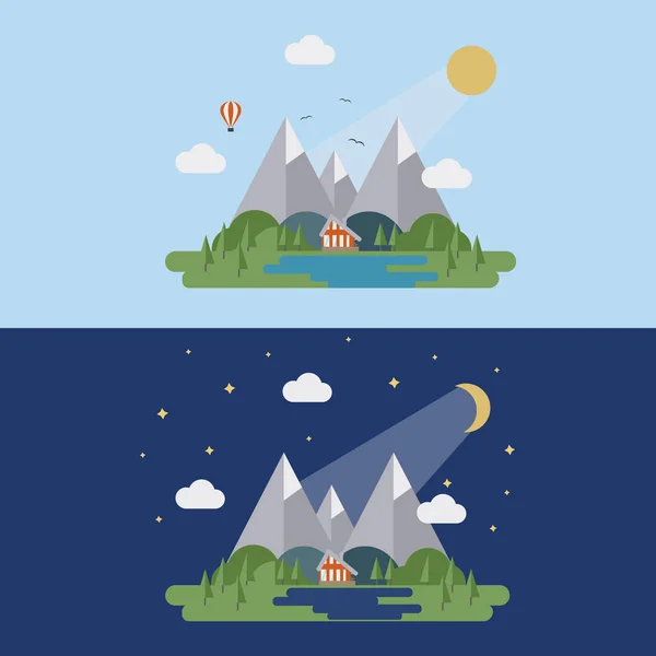 Simple vector landscape Vector Images | Depositphotos
