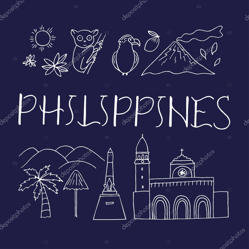 Símbolos nacionales de Filipinas . Vector de Stock de ©elinkim 189941824