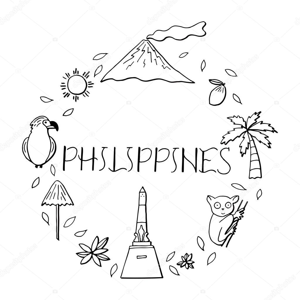 Símbolos nacionales de Filipinas . Vector de Stock de ©elinkim 189941938