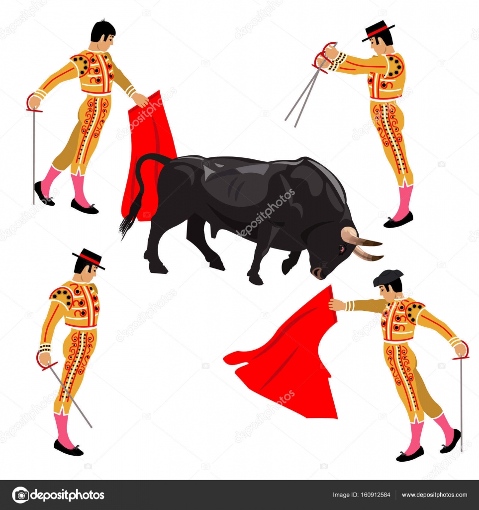 Bullfighting. Bull and matadors Stock Vector Image by ©newgena #160912584