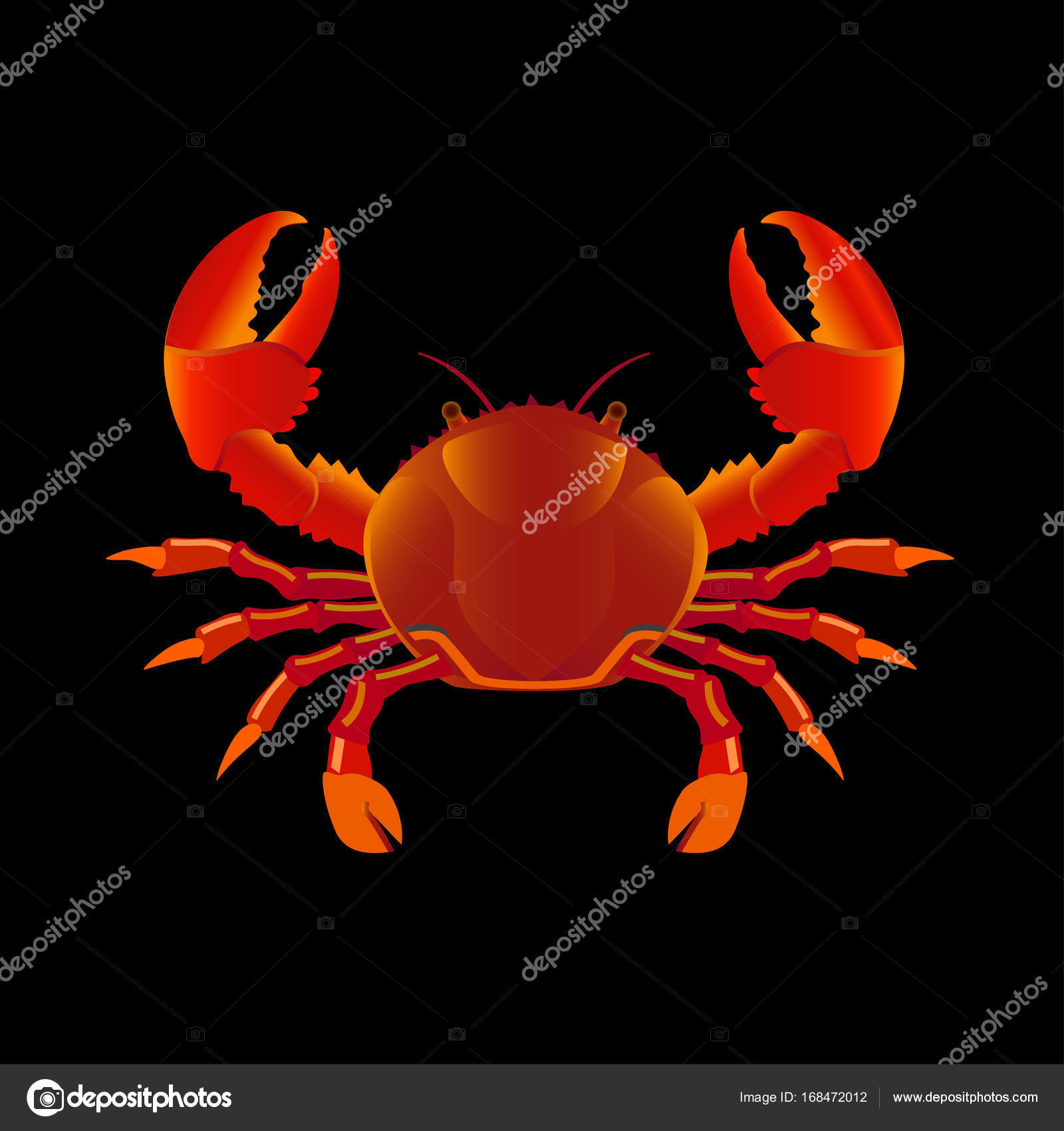 Red crab vector Stock Illustration by ©newgena #168472012