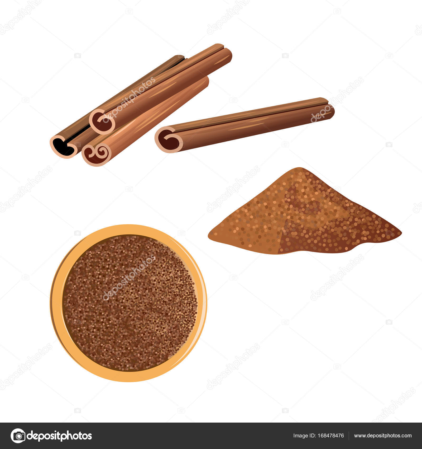 Cinnamon vector set Stock Vector by ©newgena 168478476