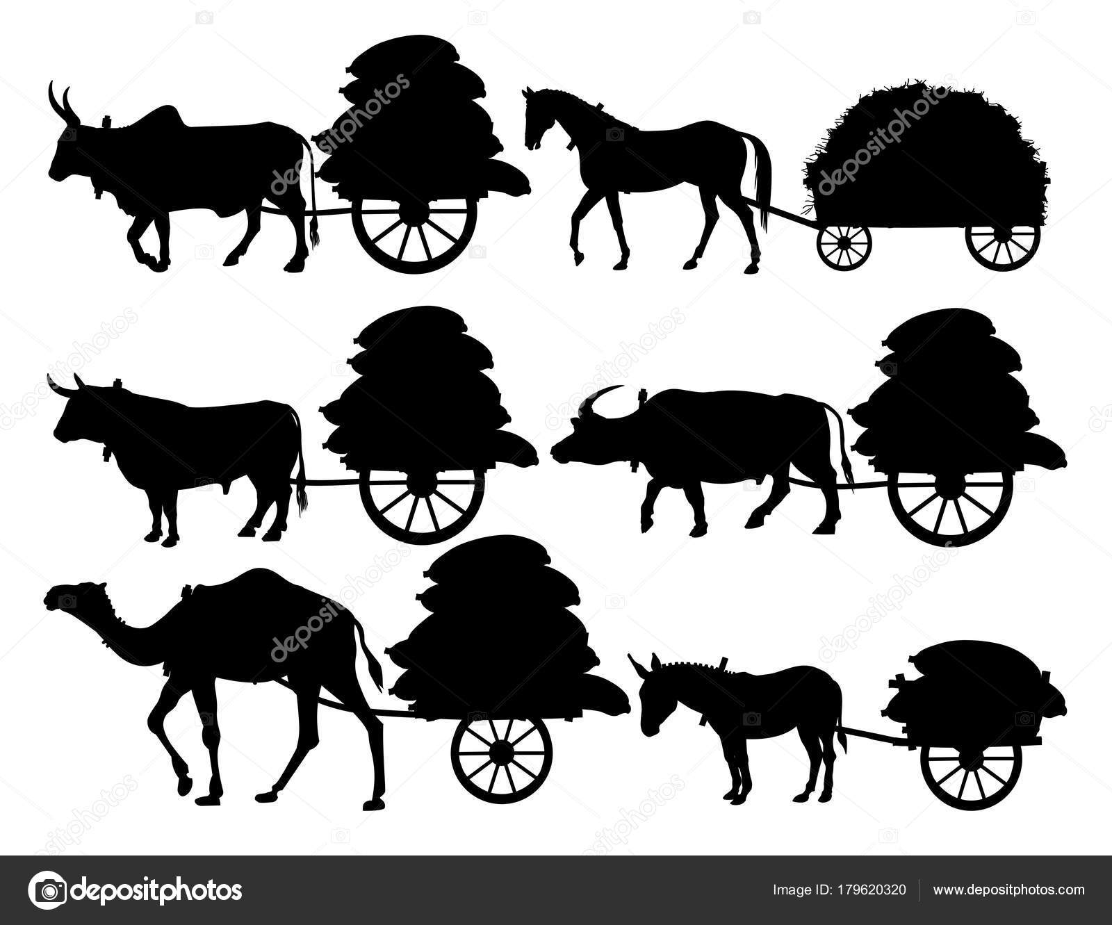 Animal-powered transport Stock Vector by ©newgena 179620320