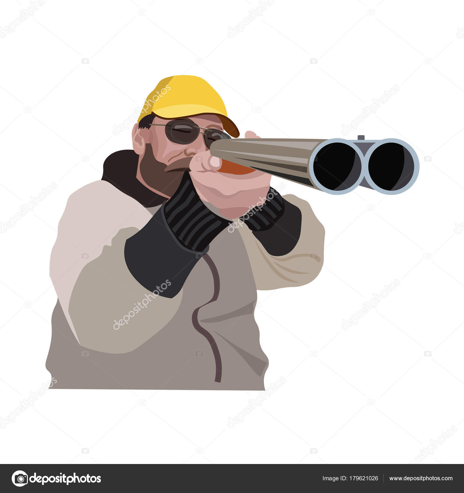 Cartoon Double Barrel Shotgun