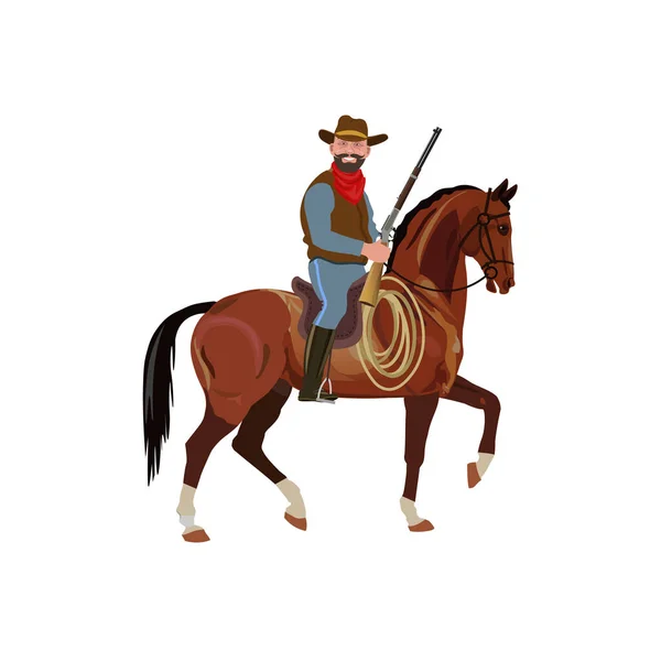 Cowboy riding horse Vector Art Stock Images | Depositphotos