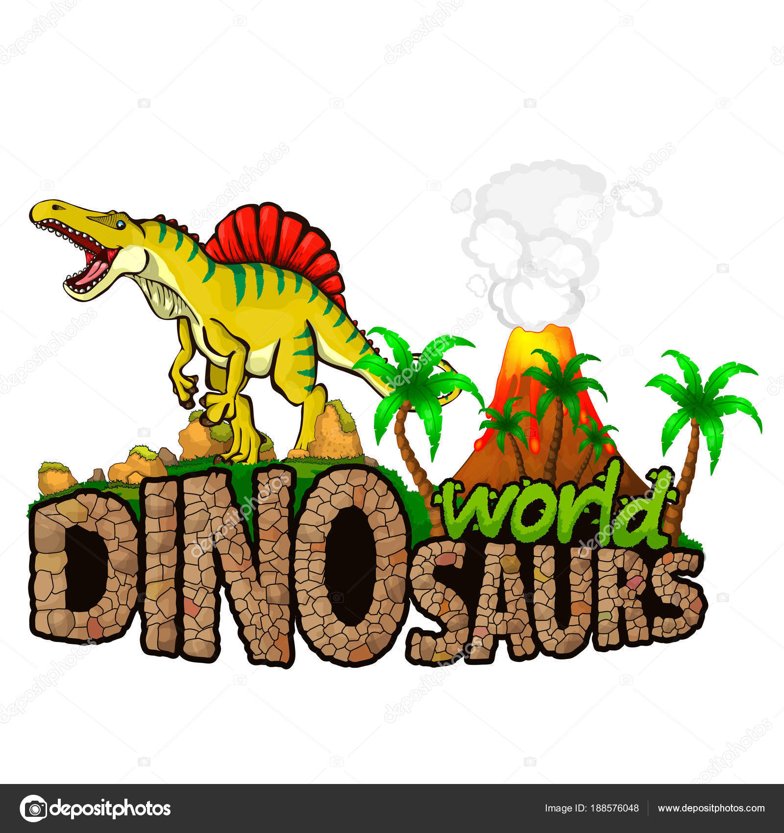 Logo Dinosaurs World. Ilustración vectorial Vector de Stock de ...