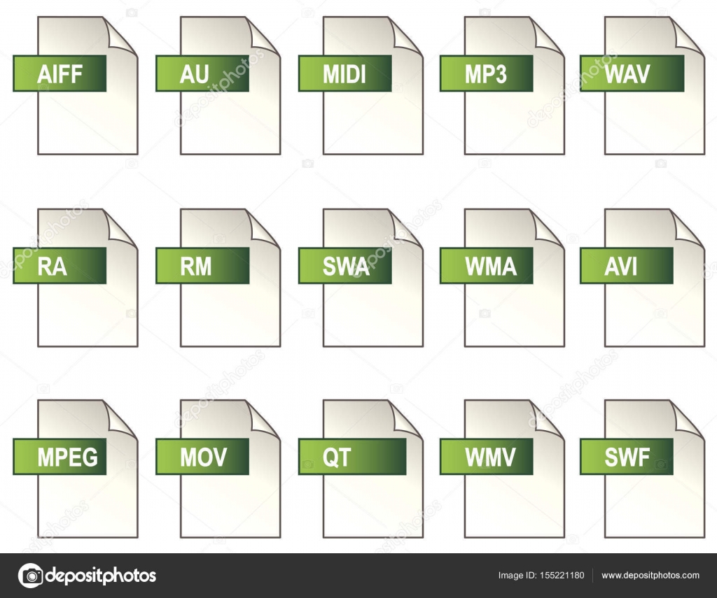 Audio and Video Digital File Format Icons Stock Vector by ©casejustin ...