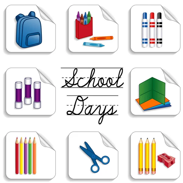 School Supplies, Whiteboard Background Stock Vector Image by ...