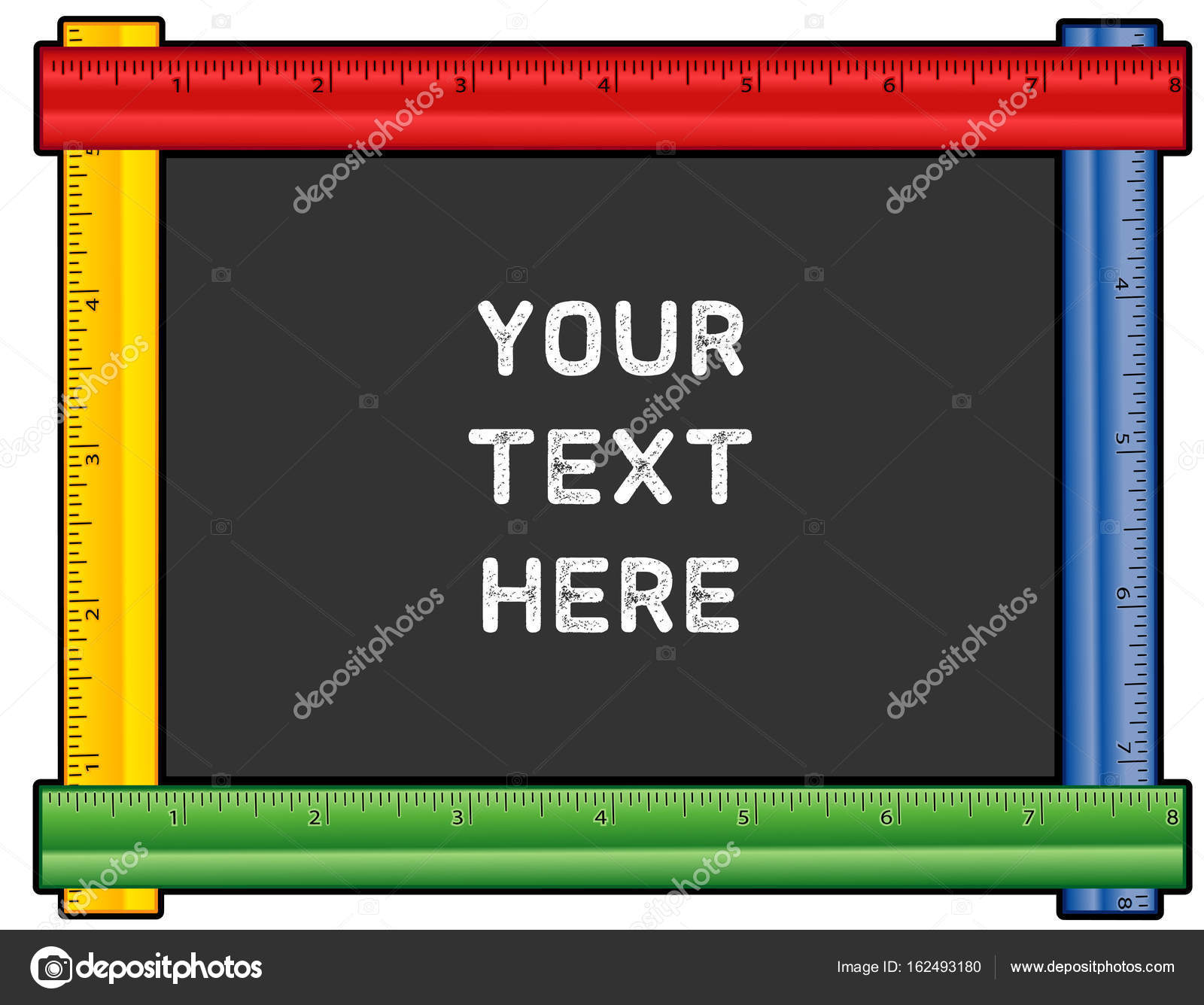 Chalkboard Ruler Frame with Copy Space Stock Vector Image by ...
