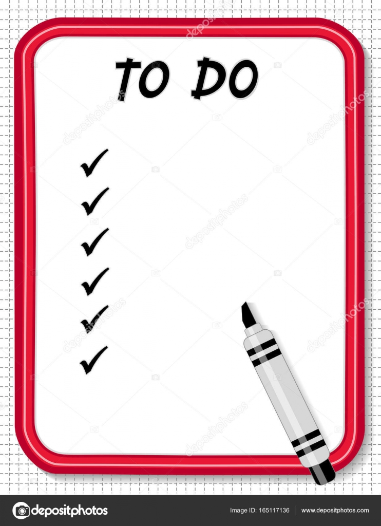 Lista de tareas Lista blanca, Rotulador, Copiar espacio Vector de Stock ...