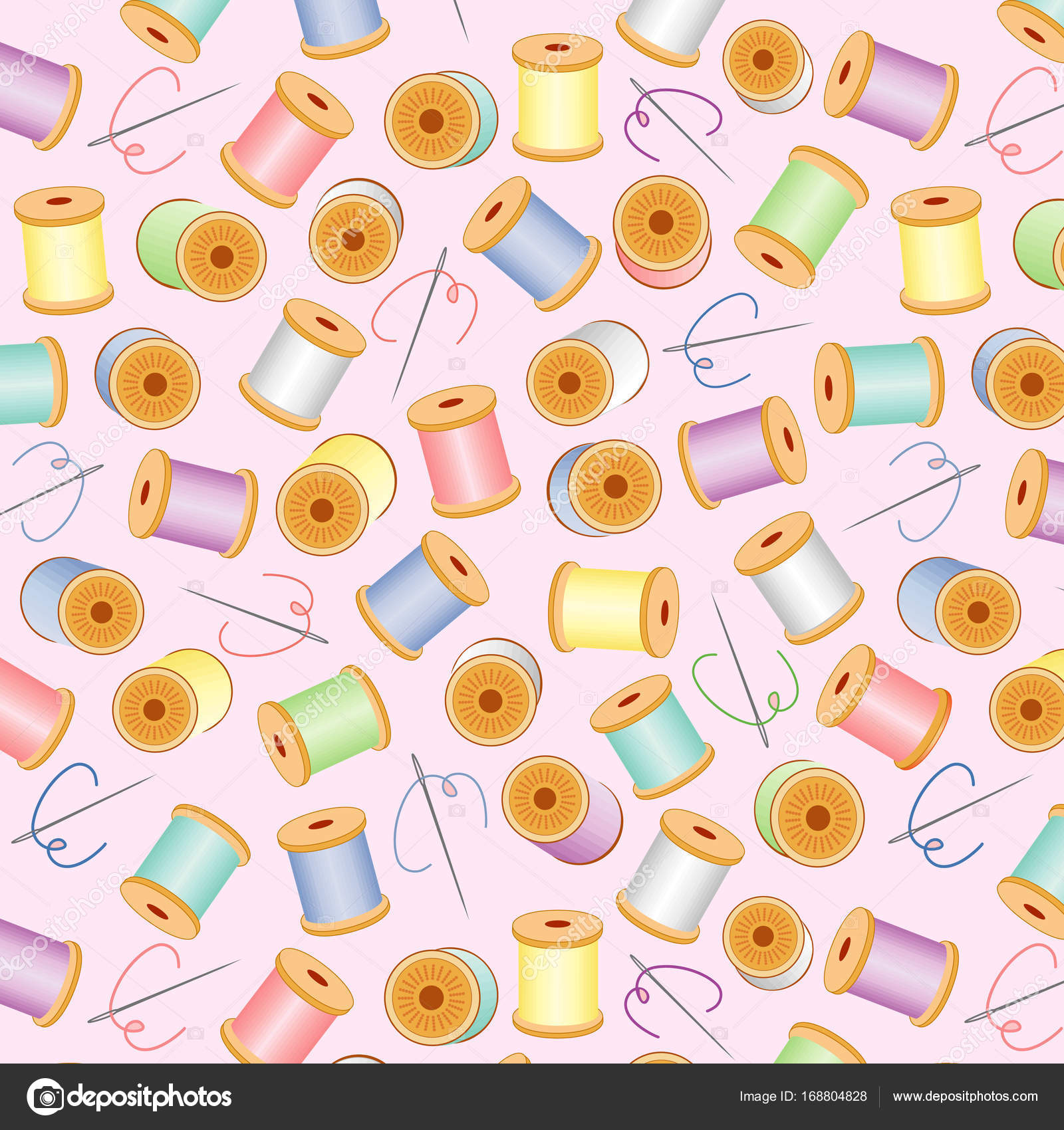 Needles and Threads Seamless Background Pattern Design, Pastel Pink — Stock Vector © casejustin ...