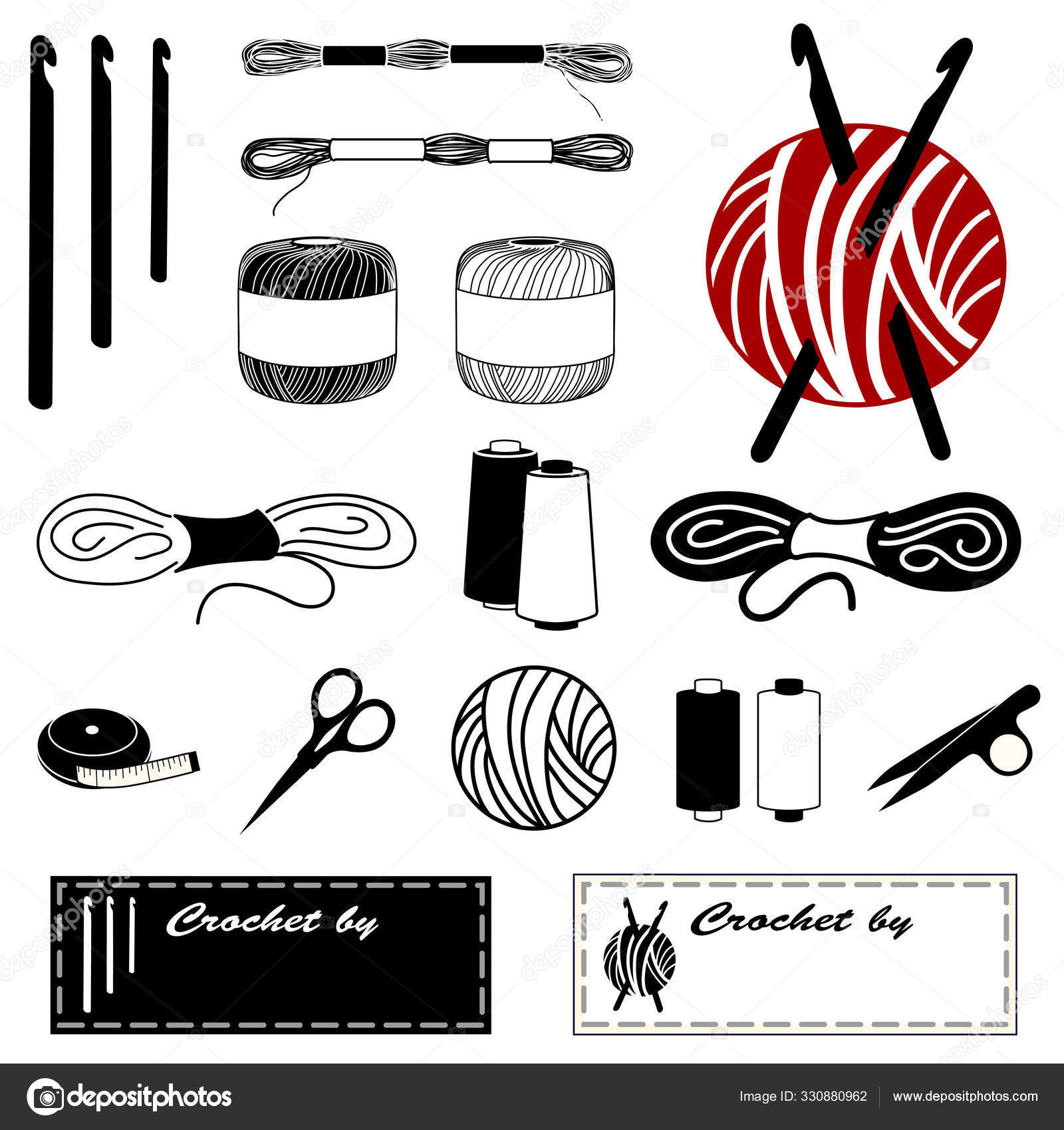 Crochet and Lace Making Icons Stock Vector Image by ©casejustin #330880962