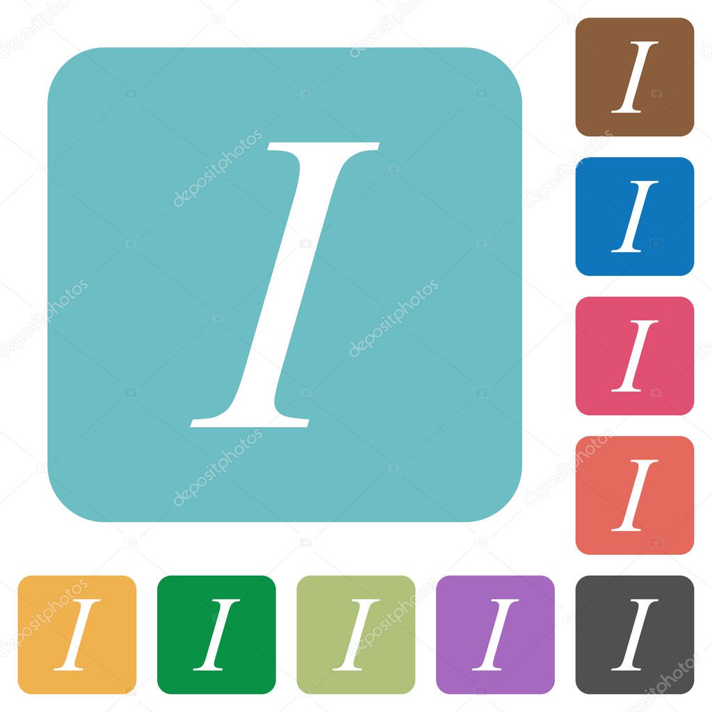 Flat Italic font type icons Stock Vector Image by ©renegadehomie #125923810