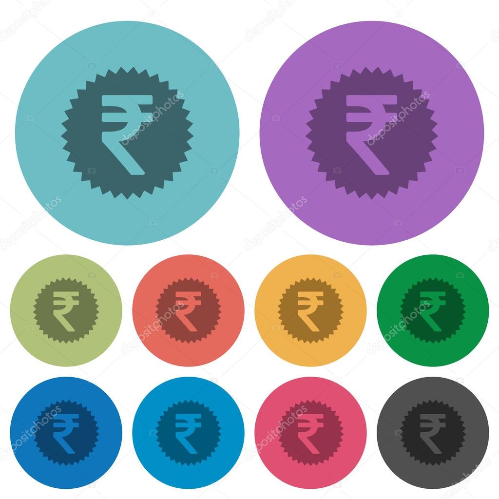 Color indian Rupee sticker flat icons Stock Vector Image by ...