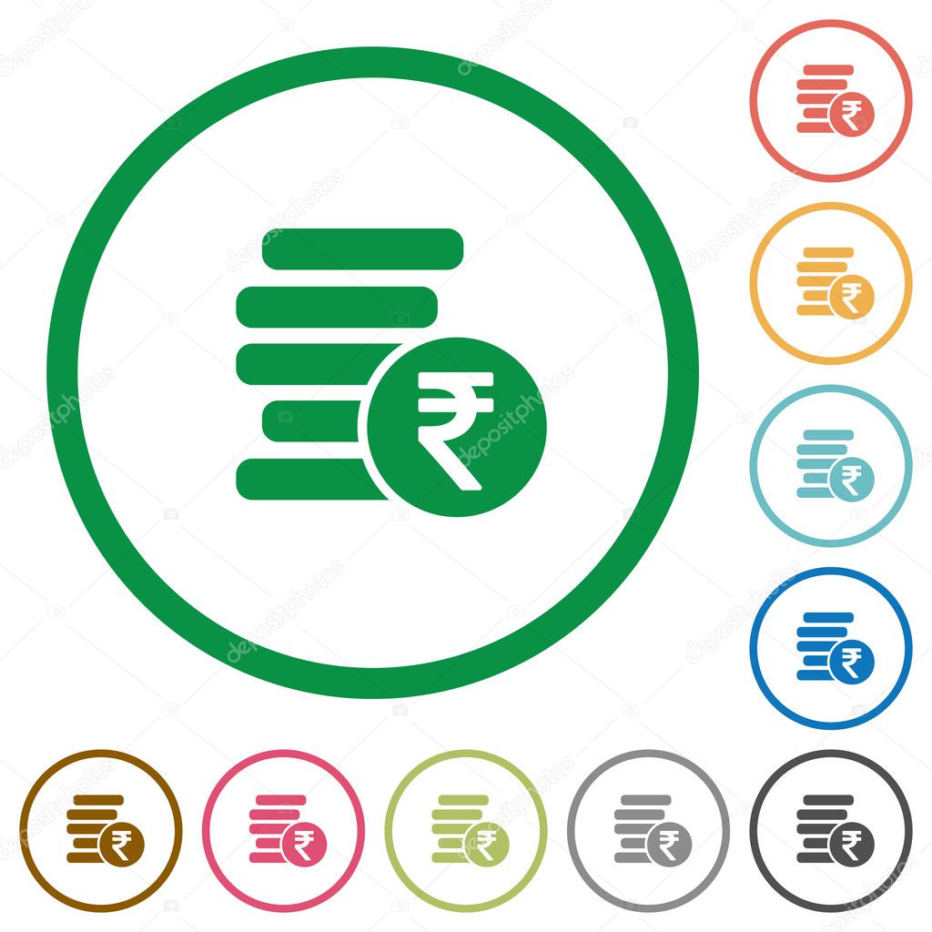 Indian Rupee coins outlined flat icons Stock Vector by ©renegadehomie ...