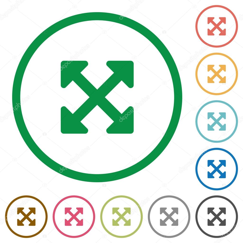 Cambiar el tamaño de los iconos planos alt completos con contornos 2022