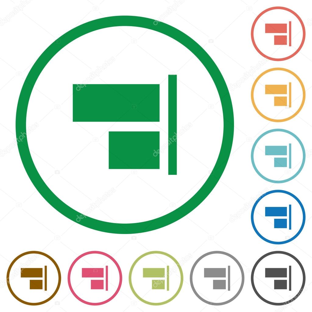 Align to right flat icons with outlines Stock Vector Image by ...
