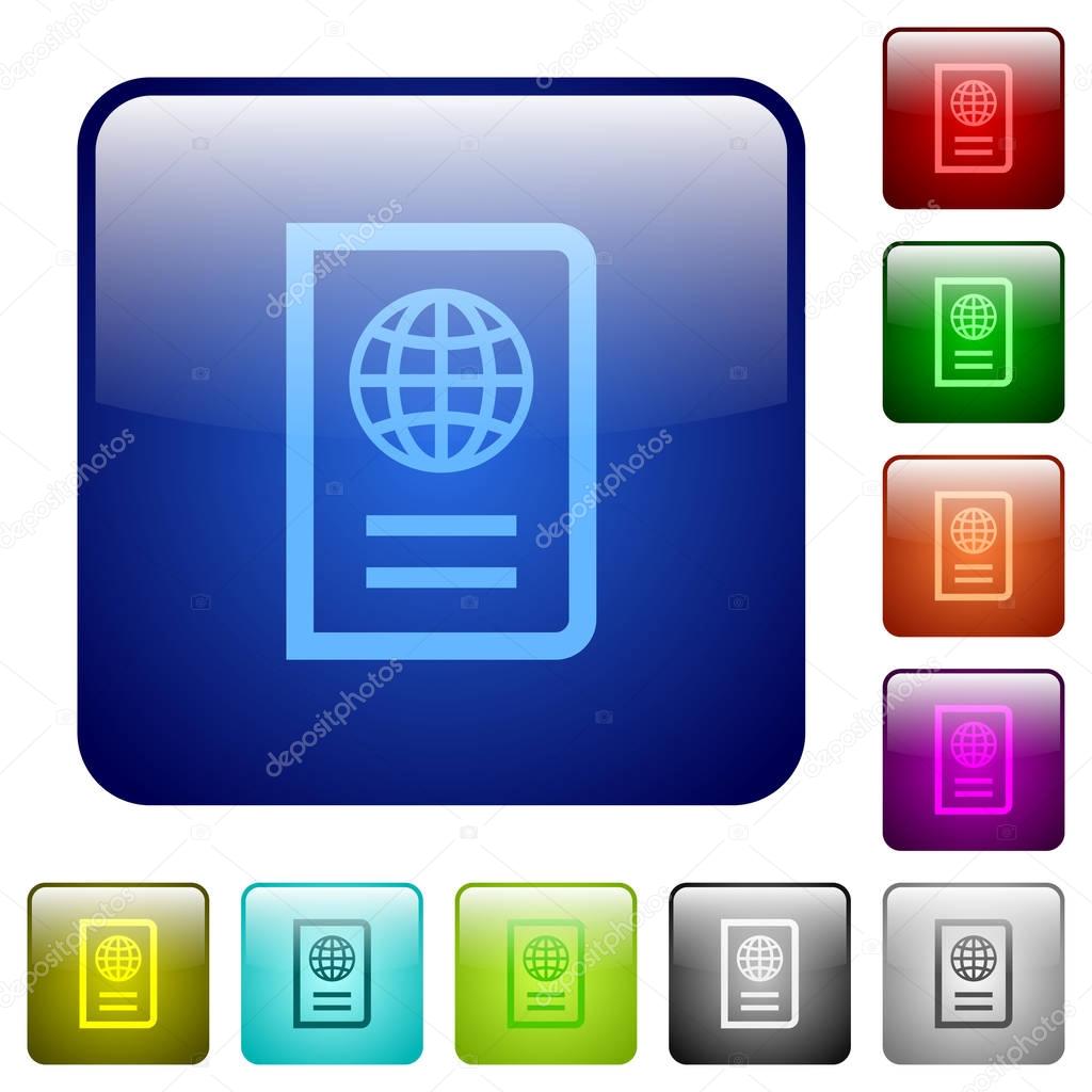 Passport Color Square Buttons Stock Vector Image By ©renegadehomie 129524322