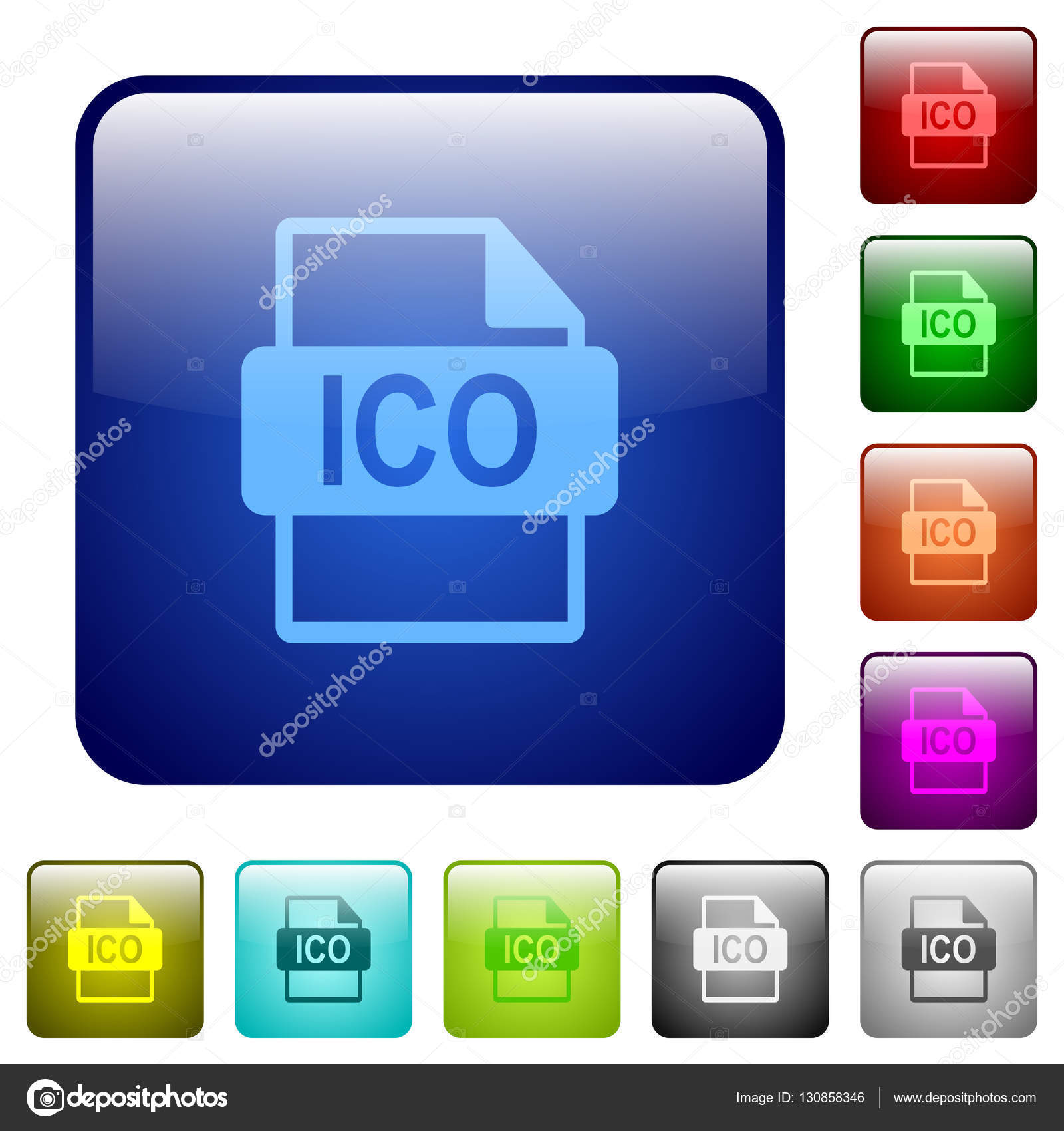ICO file format color square buttons Stock Vector Image by ...