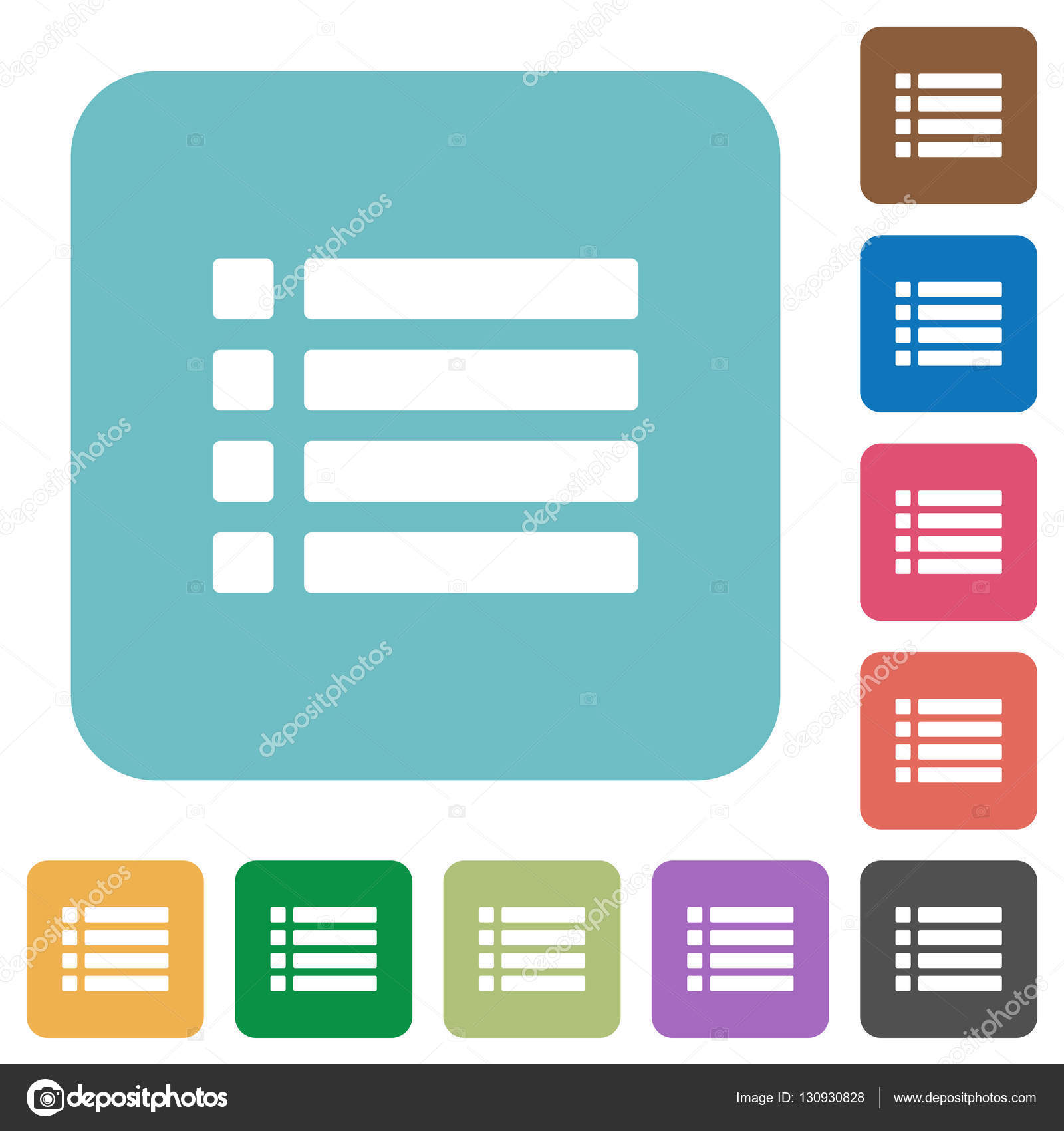 Unordered list flat icons Stock Vector Image by ©renegadehomie #130930828