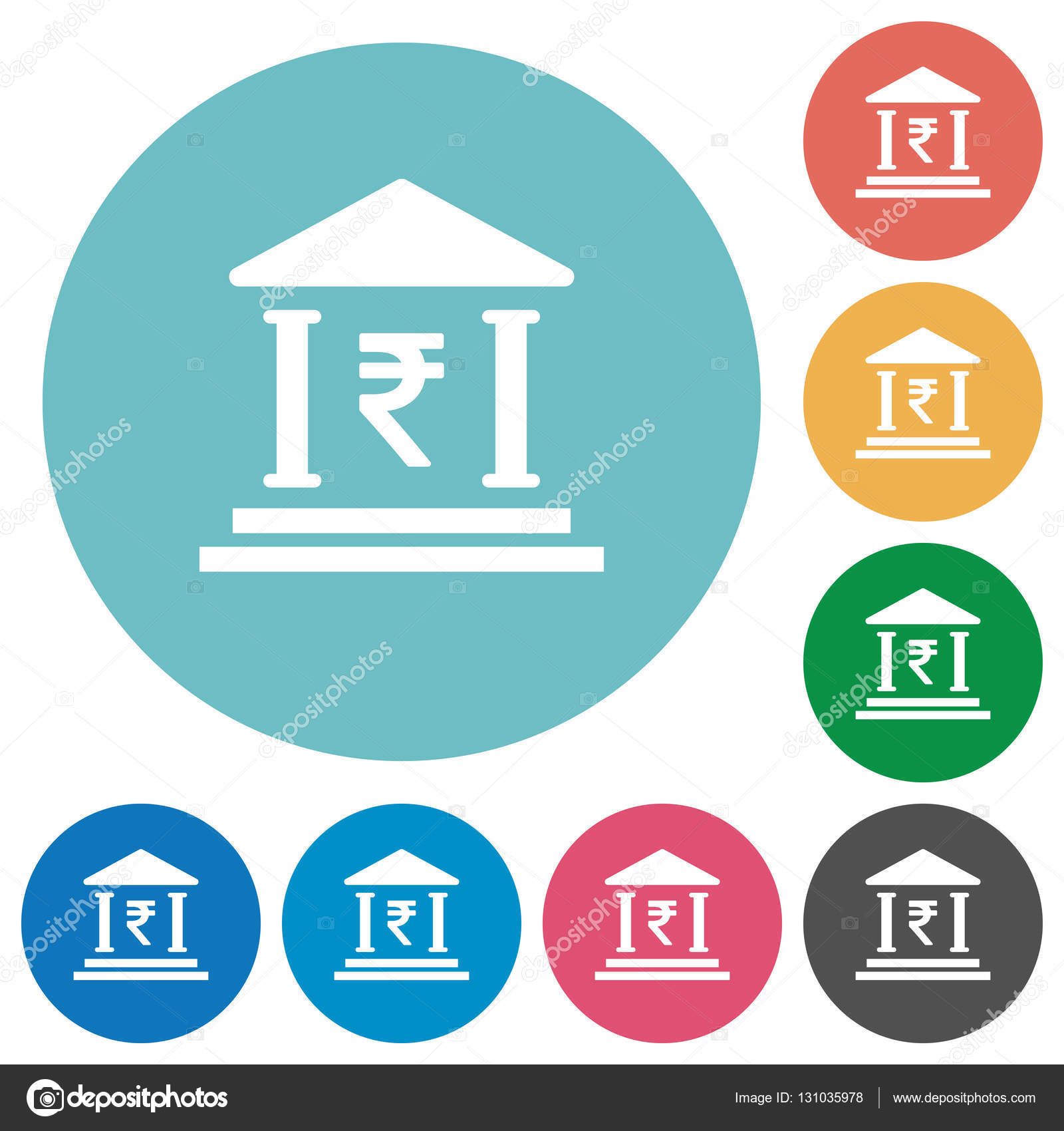 Indian Rupee bank flat icons Stock Vector Image by ©renegadehomie ...