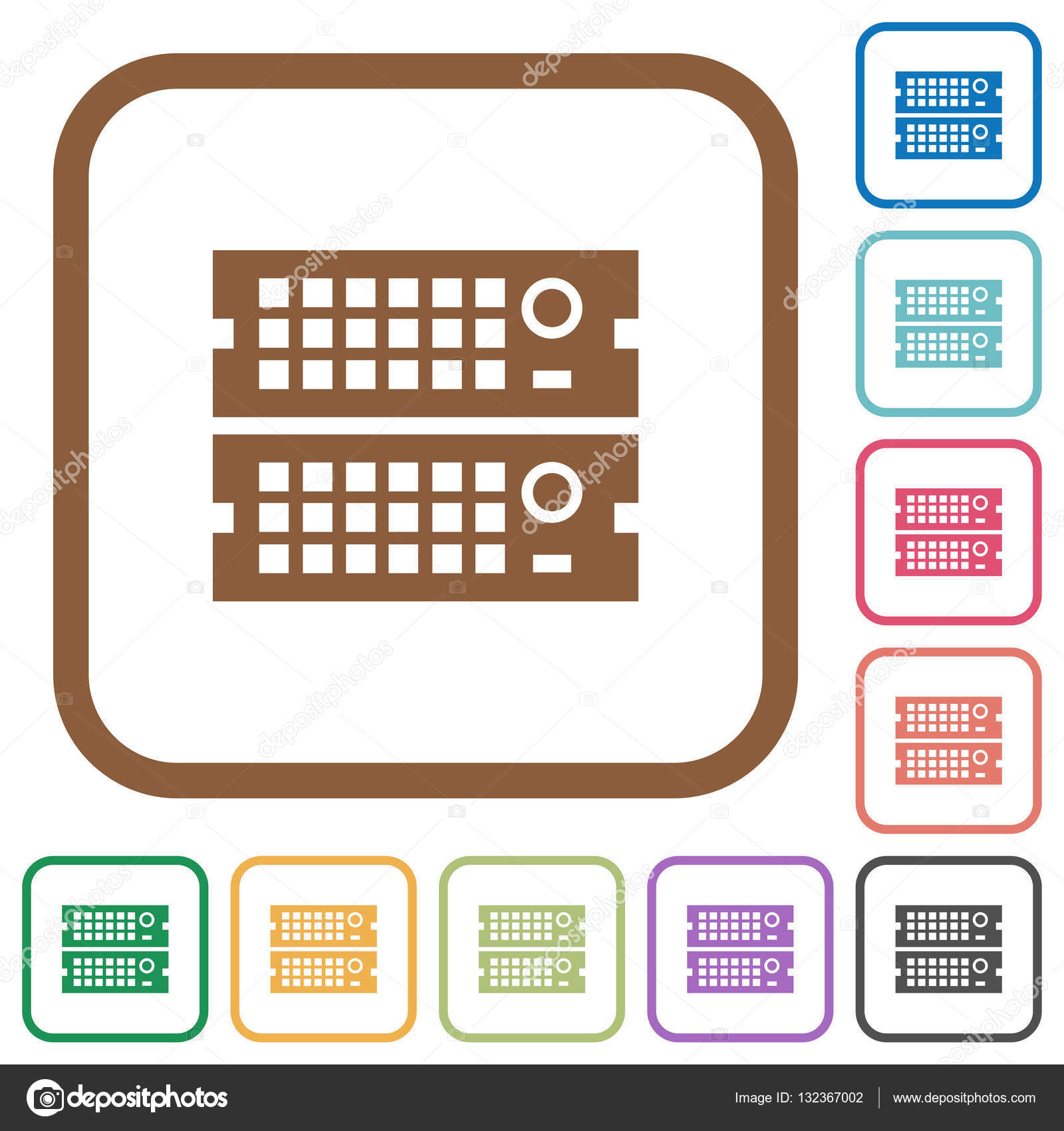 Rack servers simple icons Stock Vector by ©renegadehomie 132367002