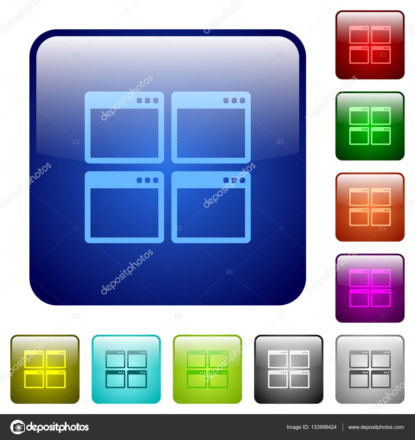 Mosaic window view mode color square buttons Stock Vector Image by ...