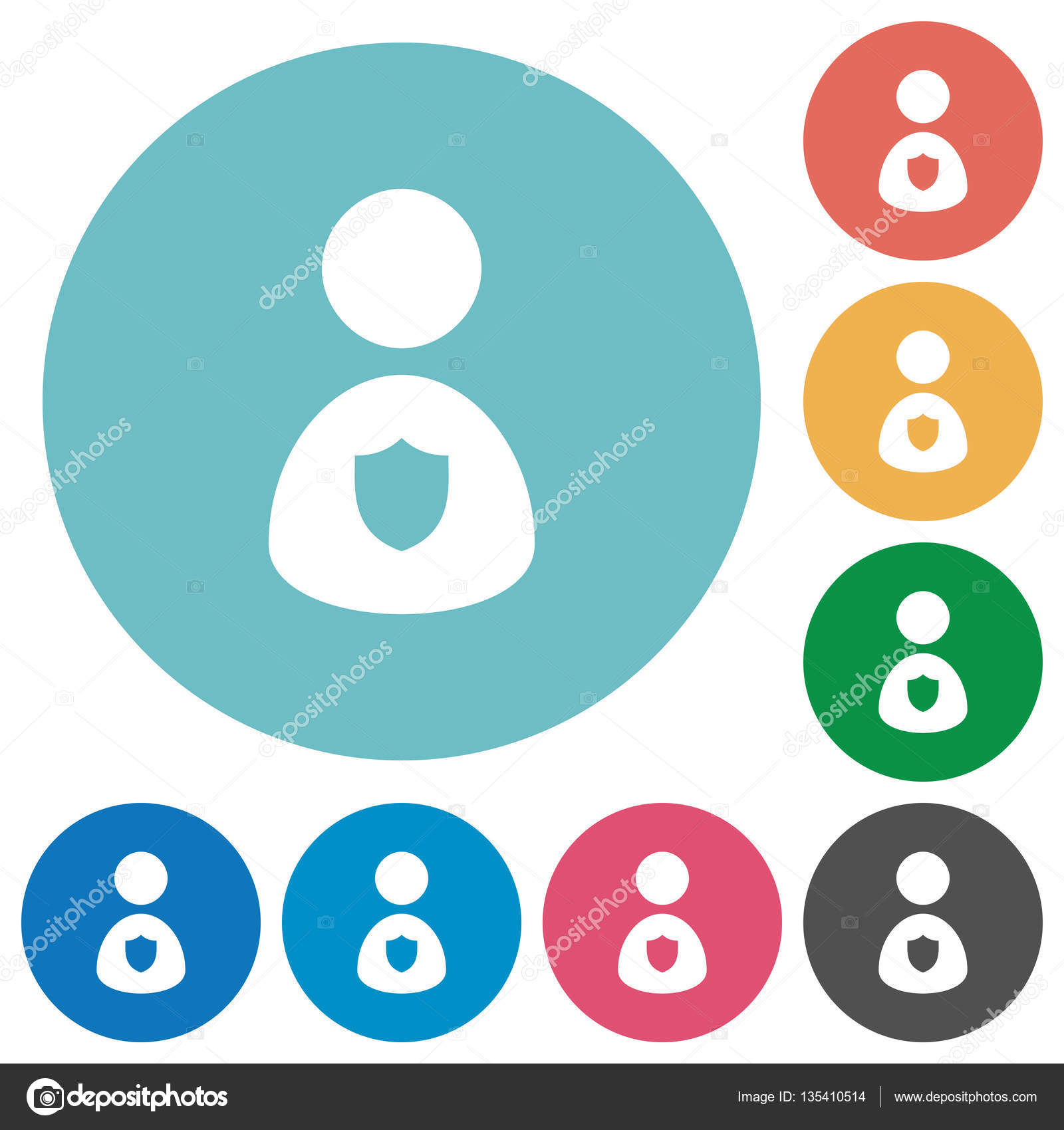 Security guard flat round icons Stock Vector Image by ©renegadehomie #135410514