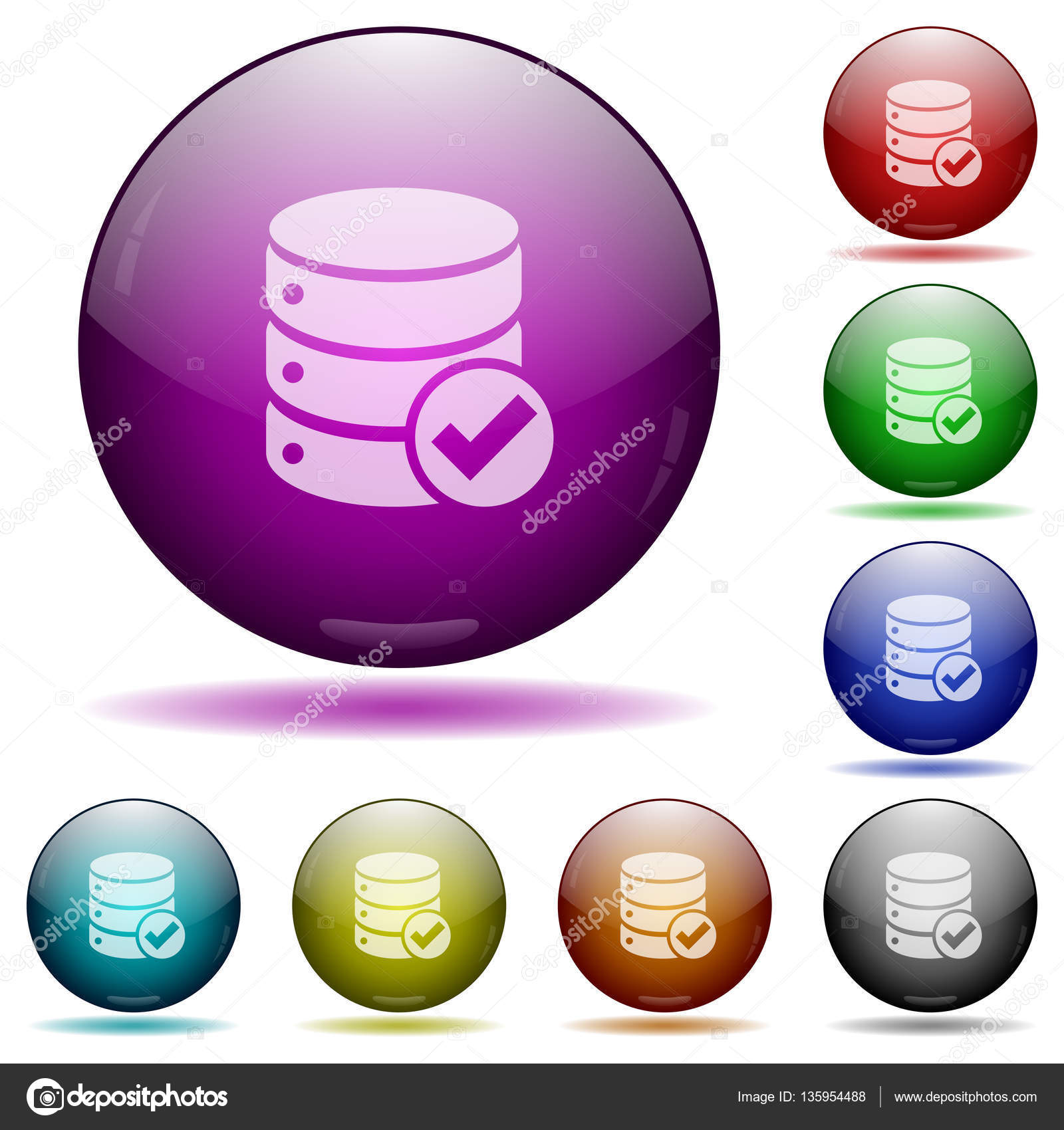 Database ok glass sphere buttons Stock Vector by ©renegadehomie 135954488