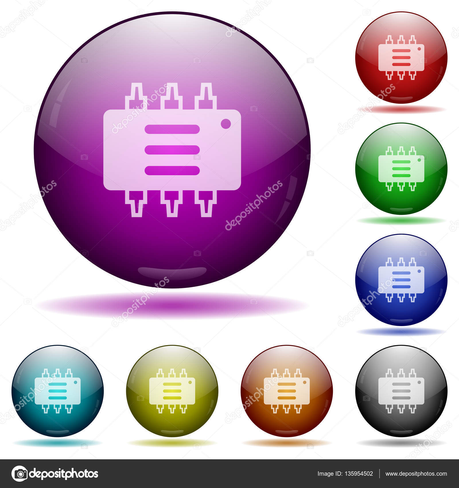 Hardware options glass sphere buttons Stock Vector Image by ...