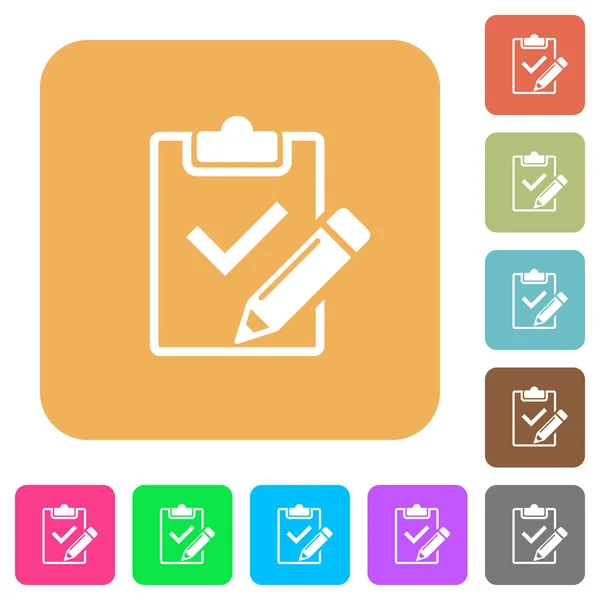 Fill Out Checklist White Icons Edged Square Buttons Various Trendy ...