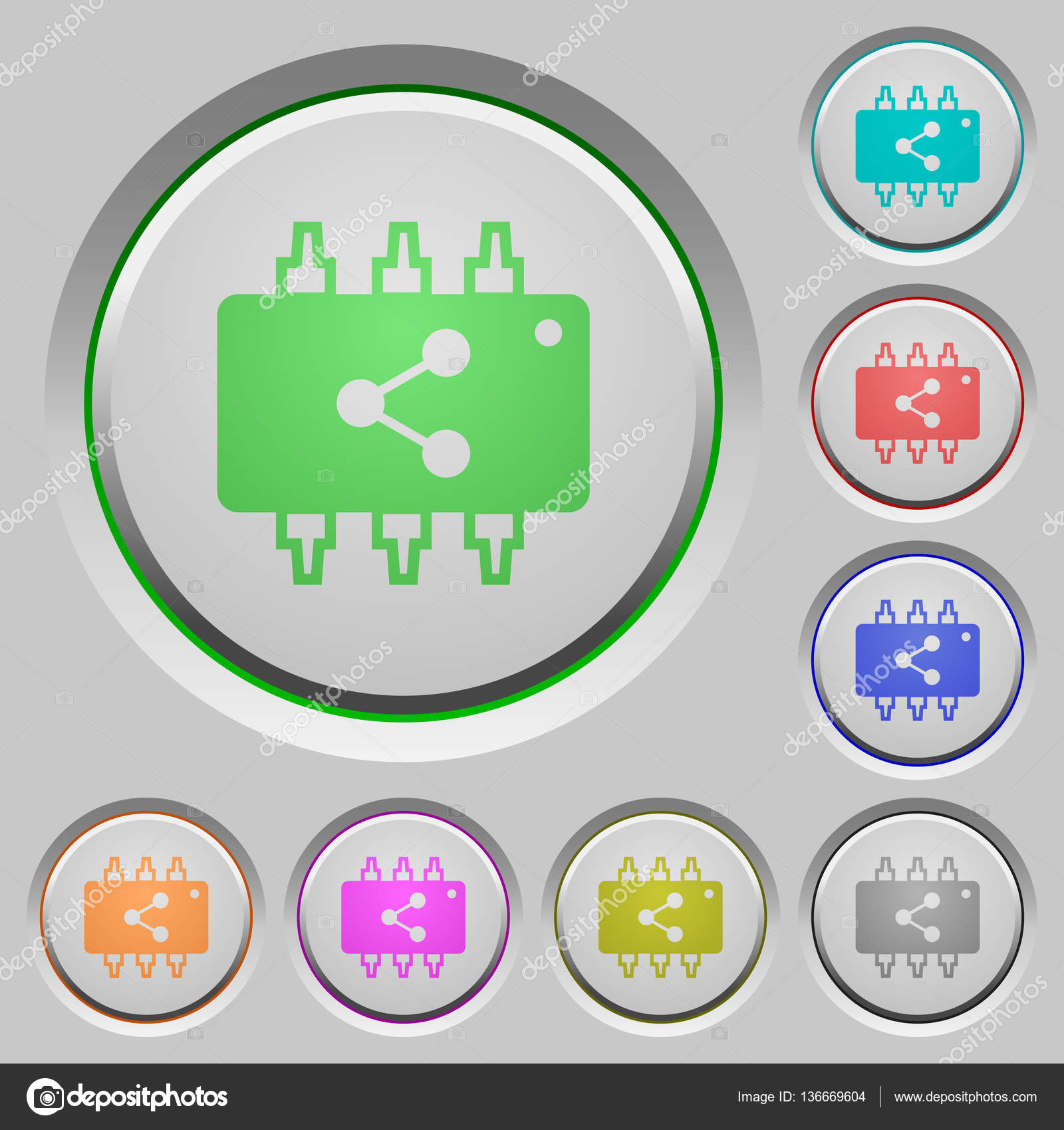 Conectar botones de hardware Vector de stock por ©renegadehomie 136669604