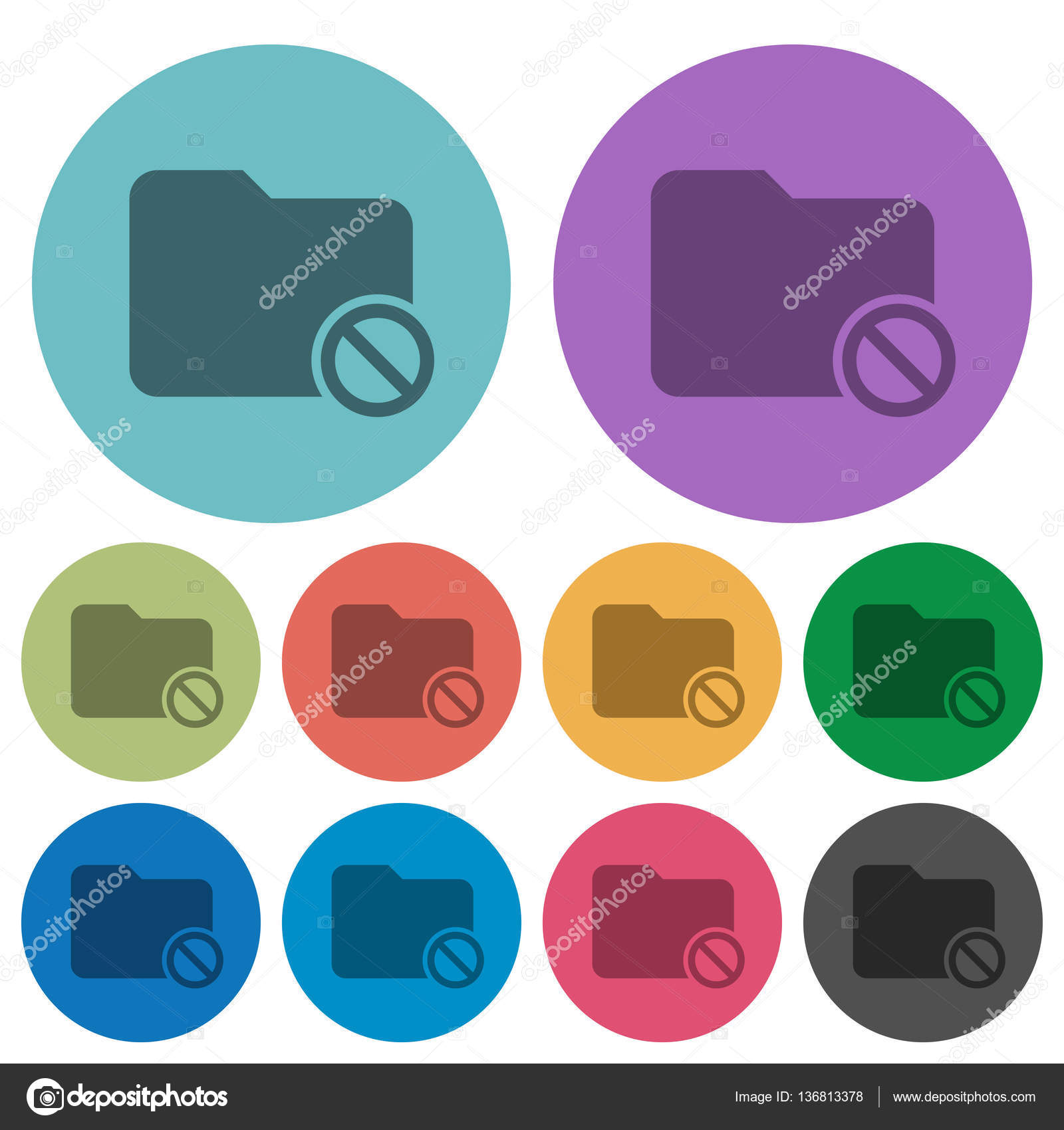 Disabled folder color darker flat icons Stock Vector by ©renegadehomie ...