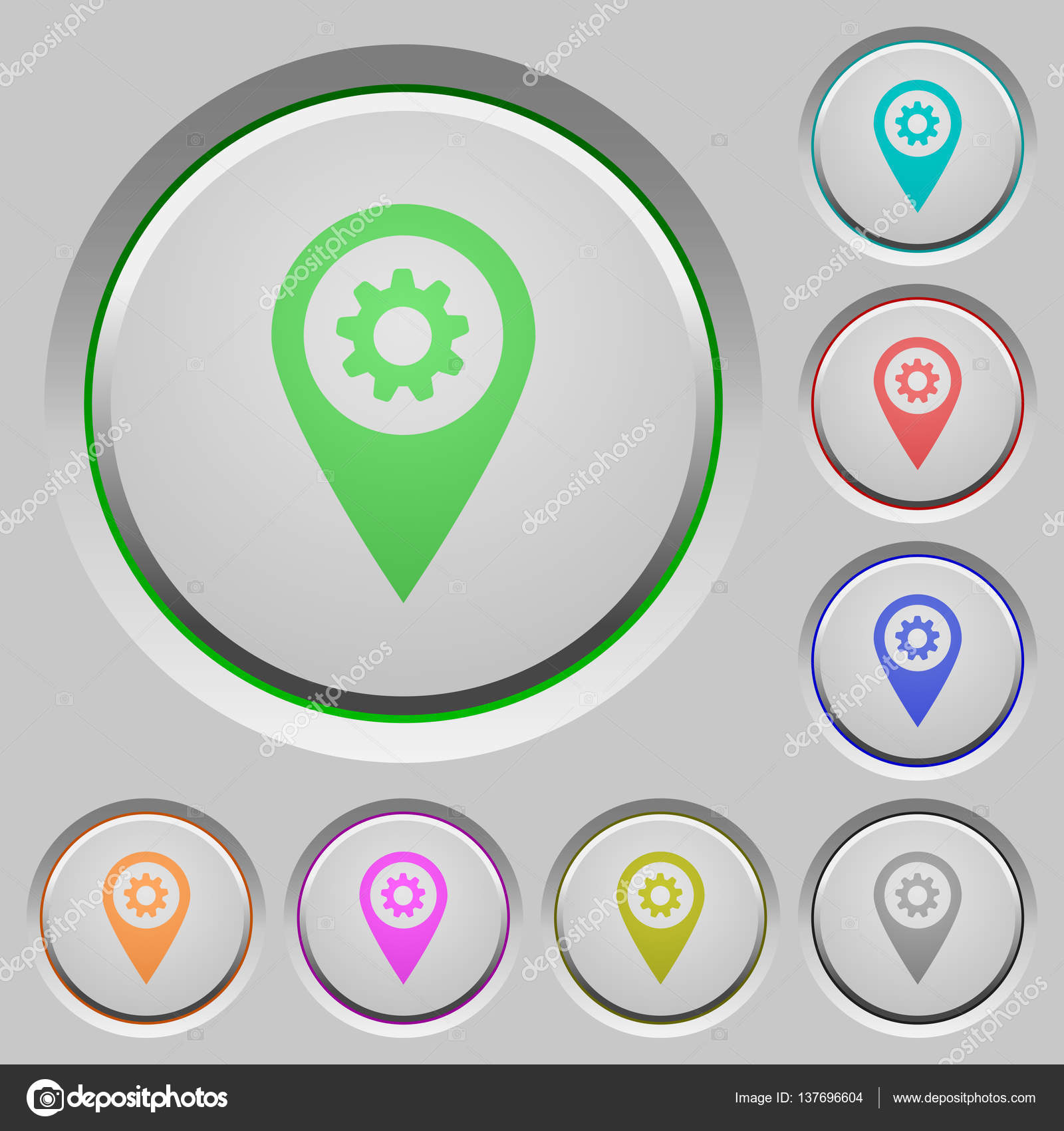 GPS map location settings push buttons Stock Vector by ©renegadehomie ...