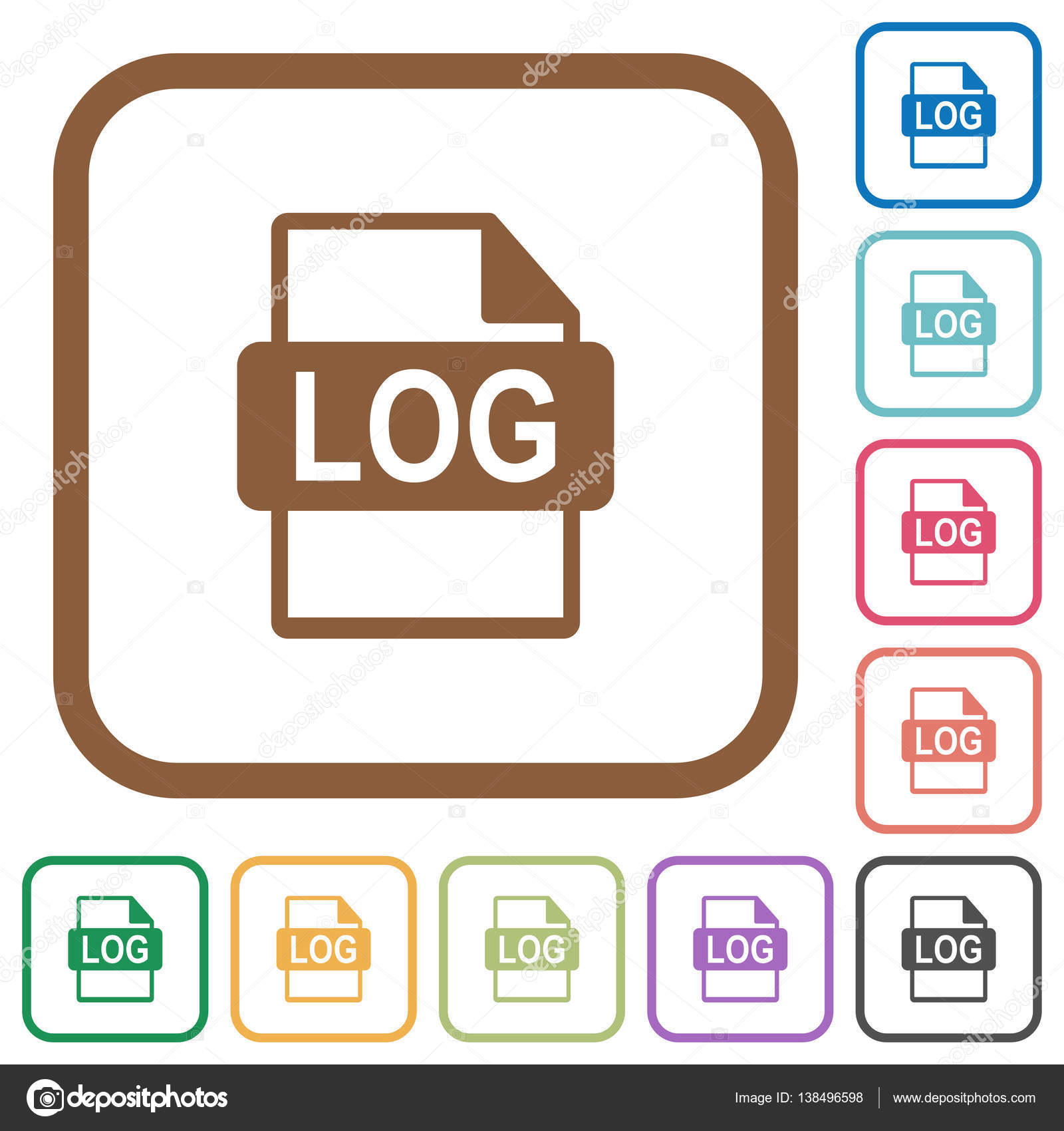 LOG file format simple icons Stock Vector Image by ©renegadehomie ...