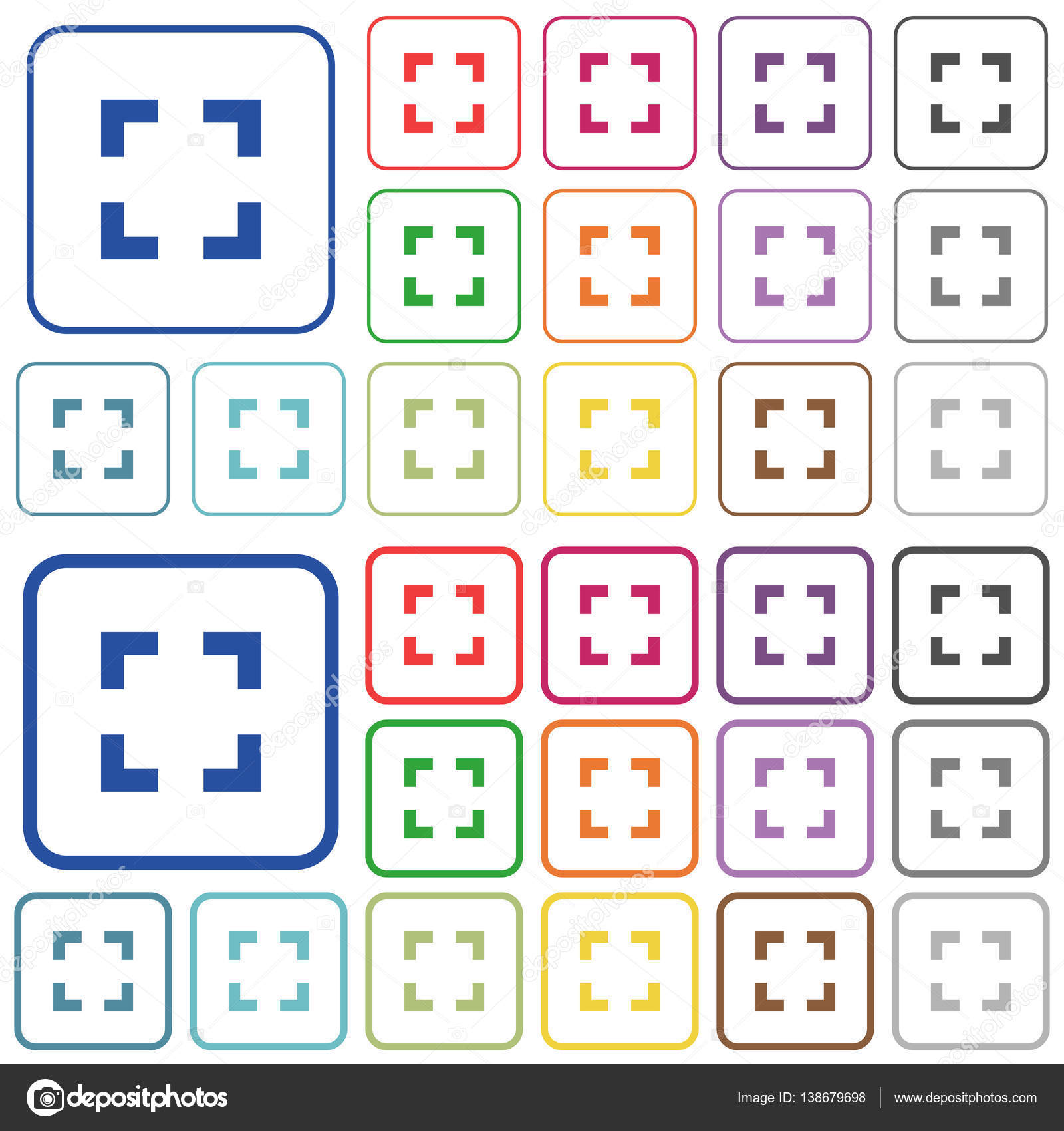 Selector tool outlined flat color icons Stock Vector Image by ...