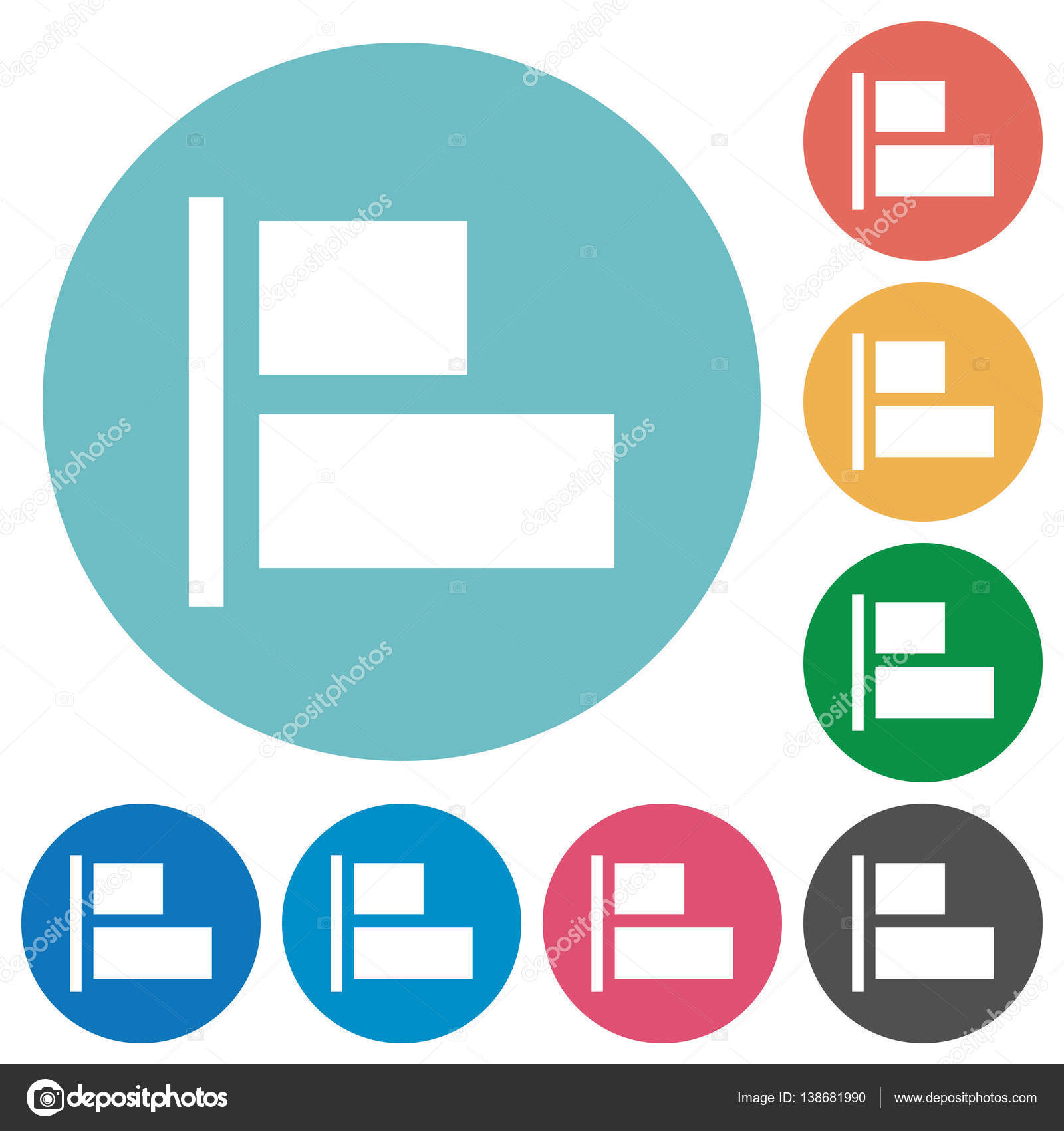 Align to left flat round icons Stock Vector by ©renegadehomie 138681990