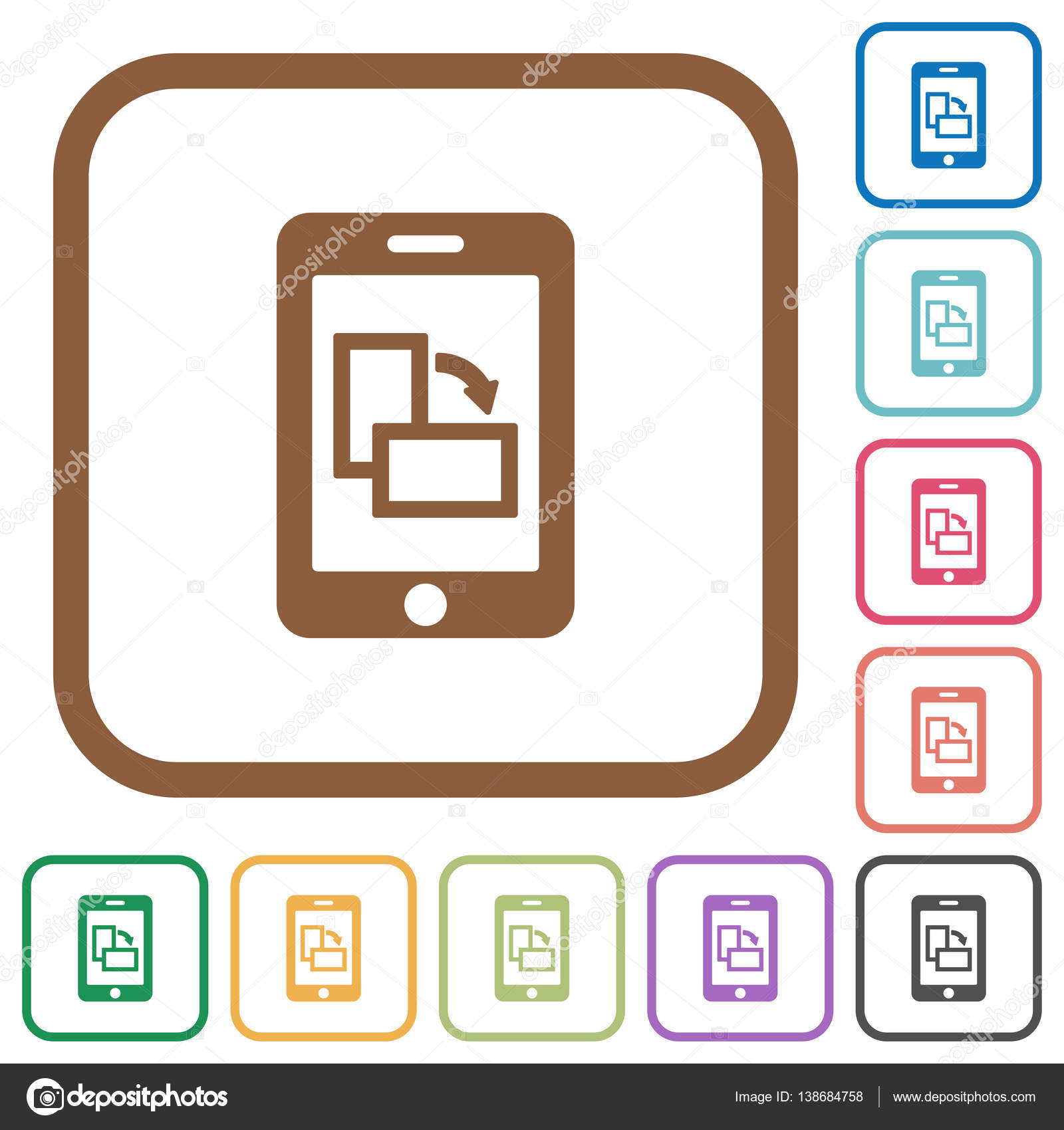 Change mobile screen orientation simple icons Stock Vector by ...