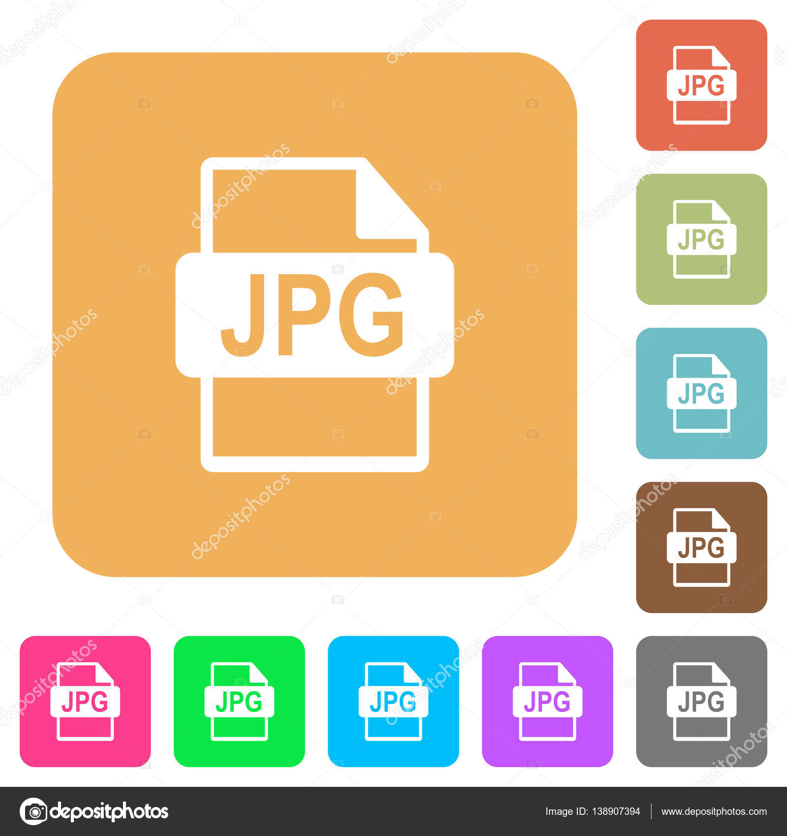 JPG file format rounded square flat icons Stock Vector Image by ...
